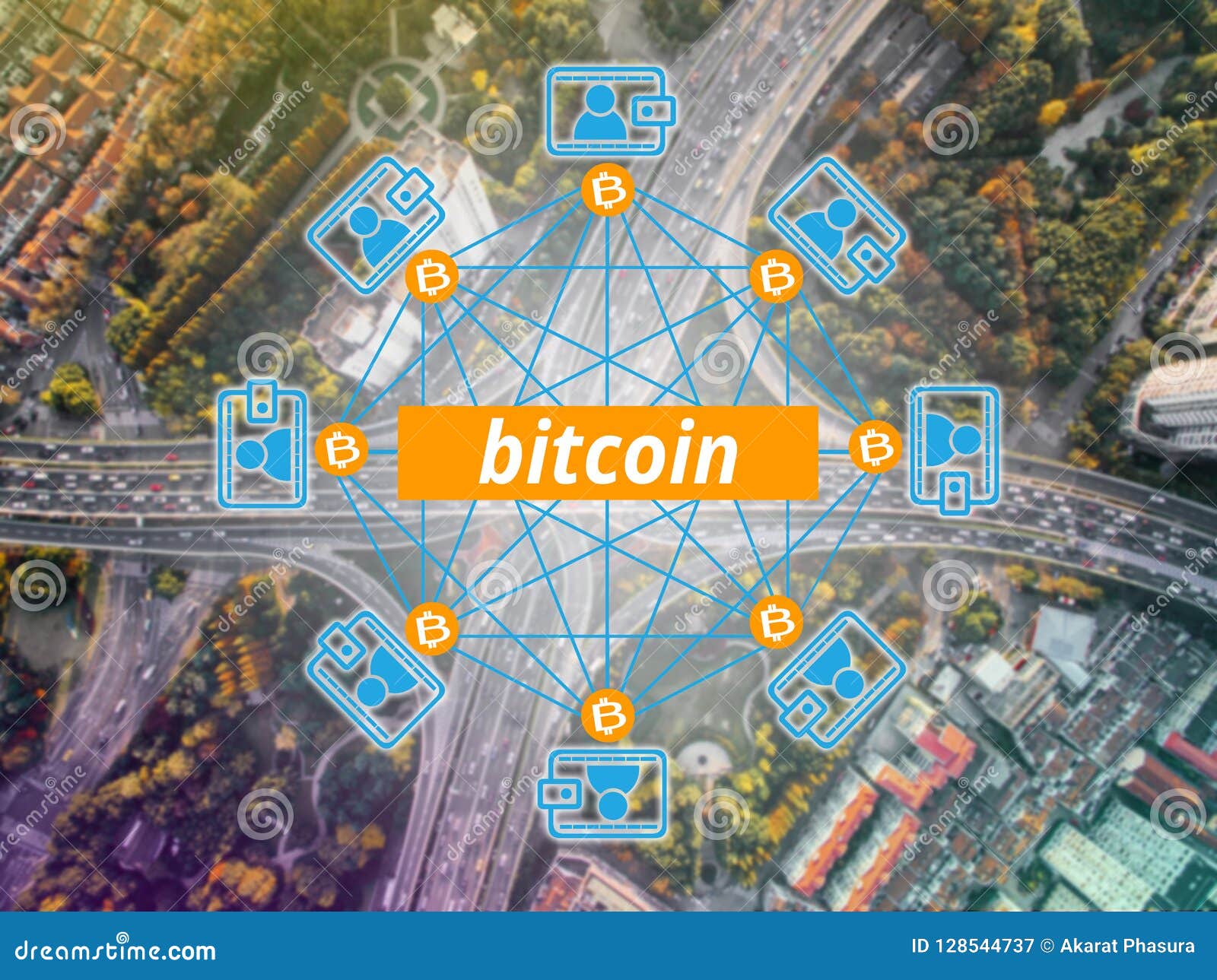 Block Chain Network, Bitcoin, Digital Money Stock Image - Image of ...