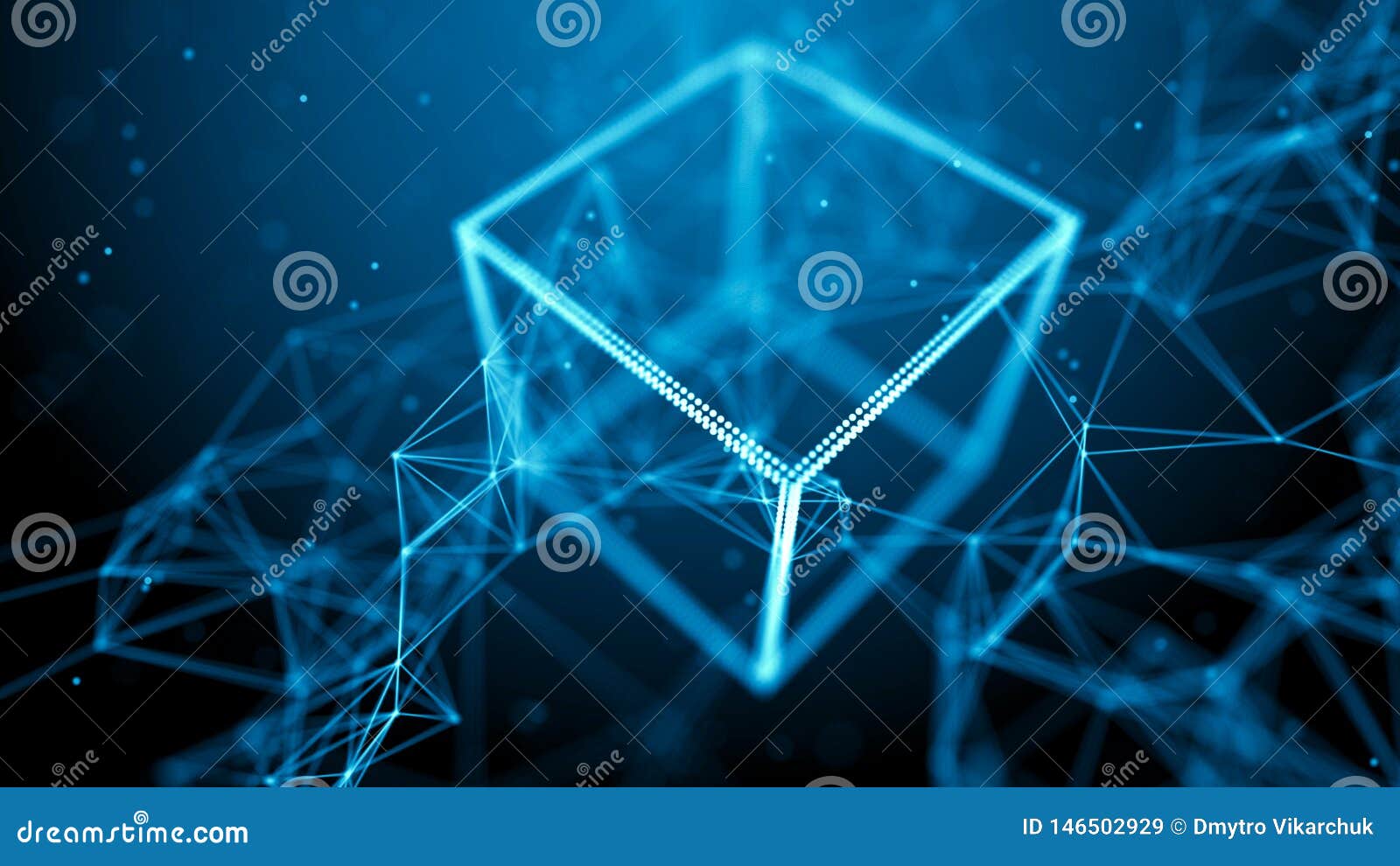 Block Chain Network Concept. Big Data. Background Made of Line, Circles ...