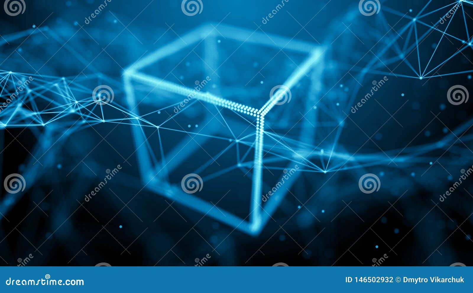 Block Chain Network Concept. Big Data. Background Made of Line, Circles ...