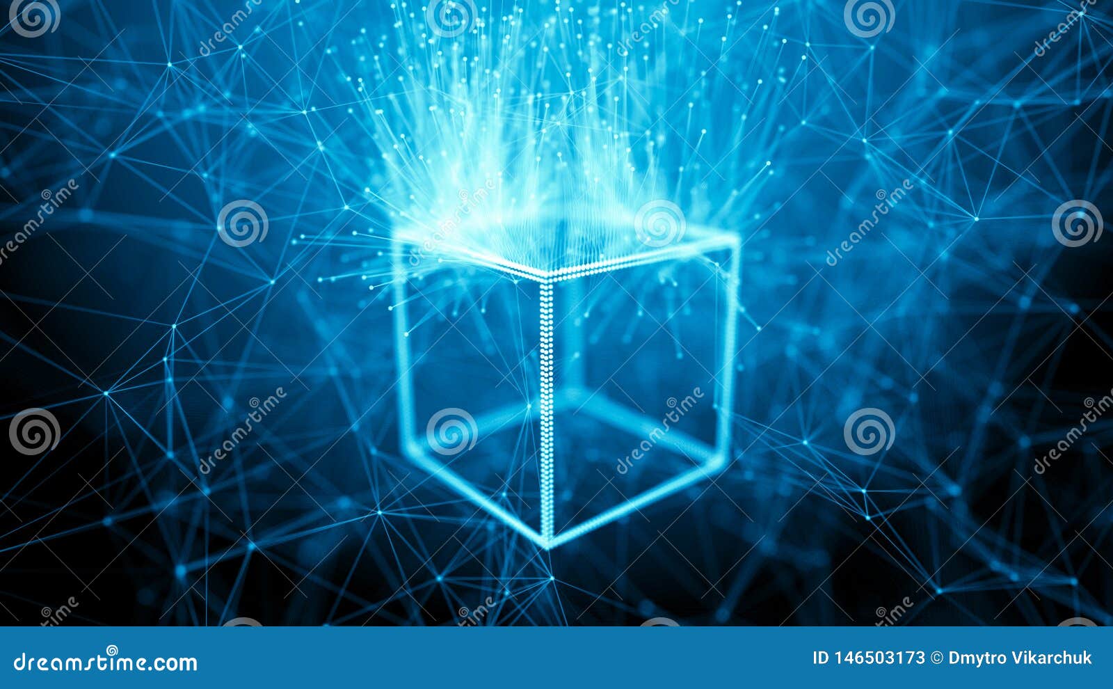 Block Chain Network Concept. Big Data. Background Made of Line, Circles ...