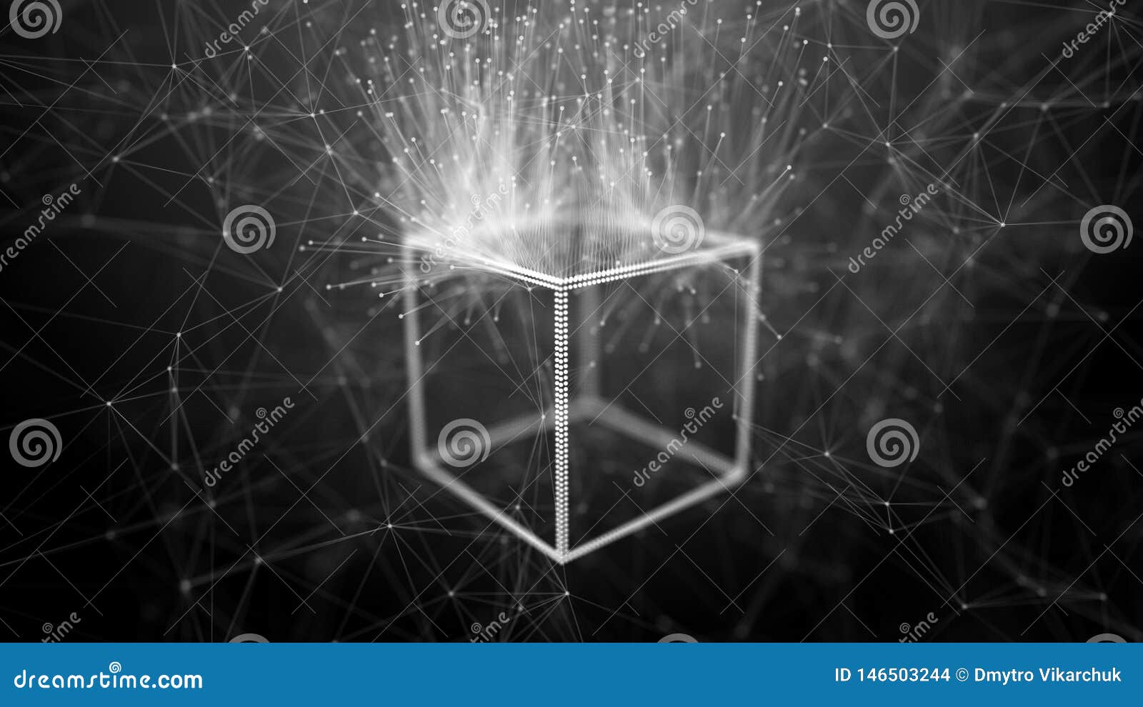 Block Chain Network Concept. Big Data. Background Made of Line, Circles ...