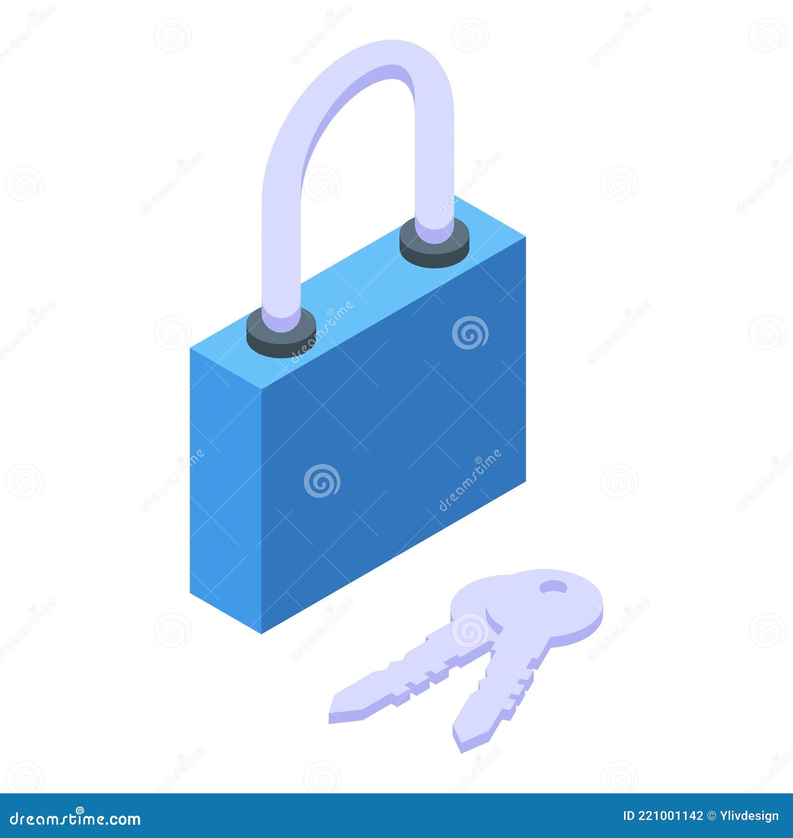 Block Chain Padlock Icon, Isometric Style Stock Vector - Illustration ...