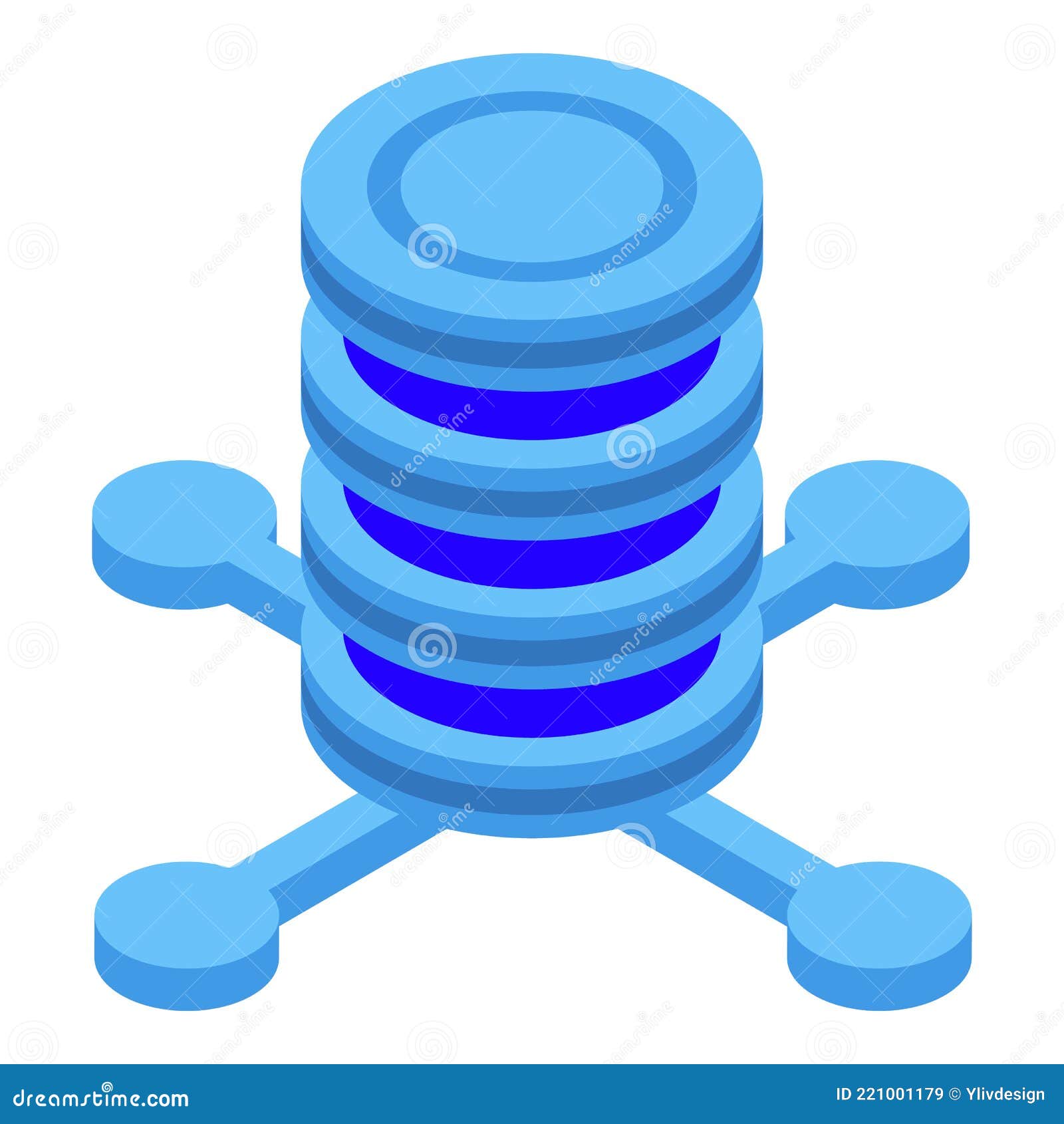 Block Chain Server Stack Icon, Isometric Style Stock Vector ...