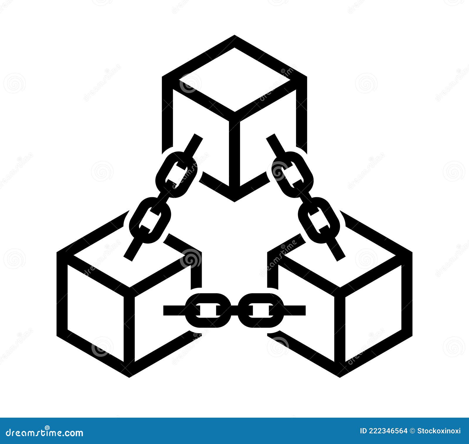 Block Chain Symbol Vector Icon Stock Vector - Illustration of nodes ...