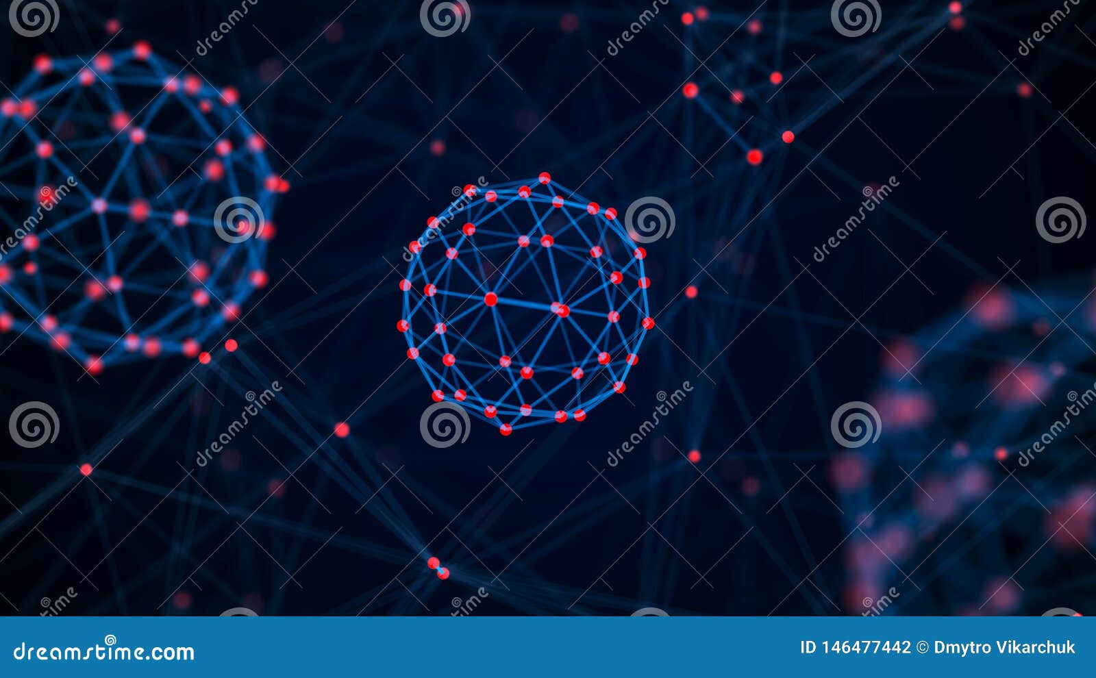 Block Chain Technology Concept. Connections with Points and Lines. Big ...
