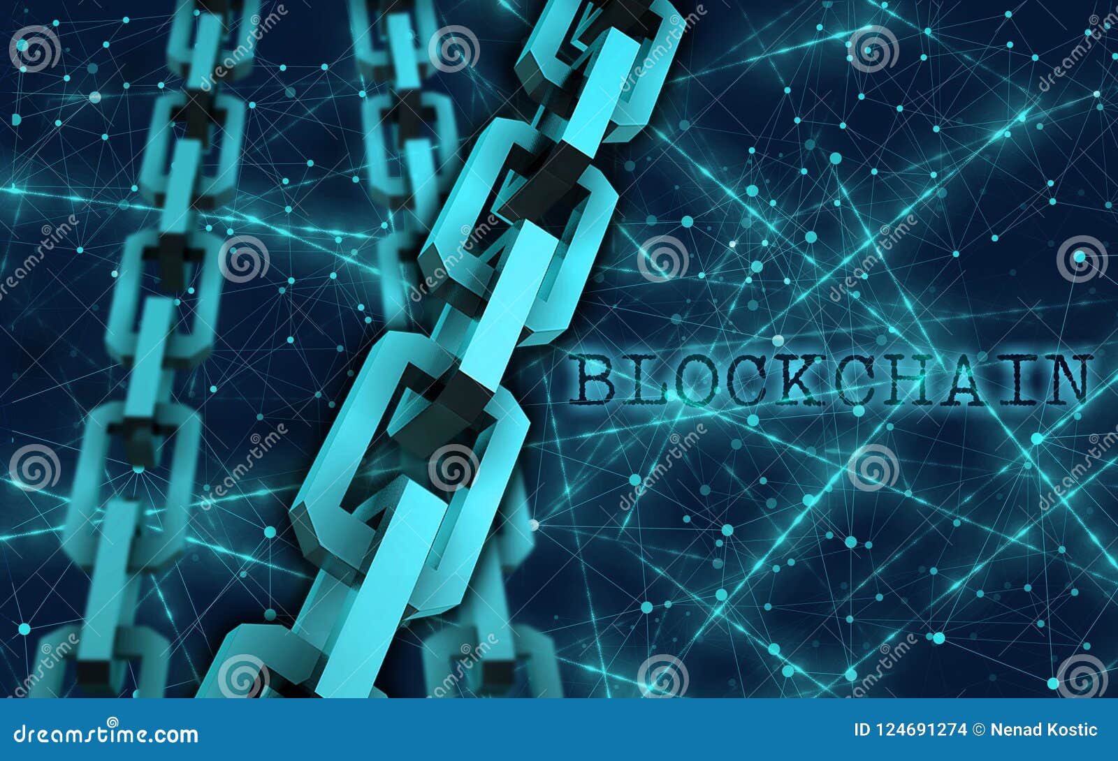 Block Chain Technology Concept for Web, Print, Banners, Design. Stock ...