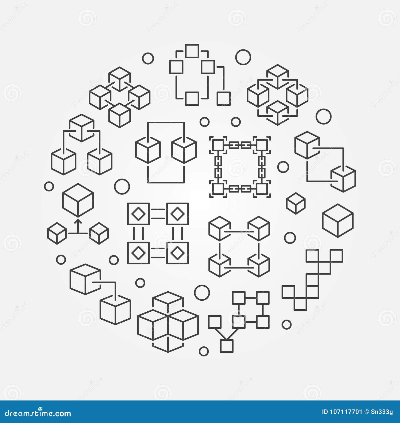 Block Chain Technology Symbol. Vector Blockchain Stock Vector ...