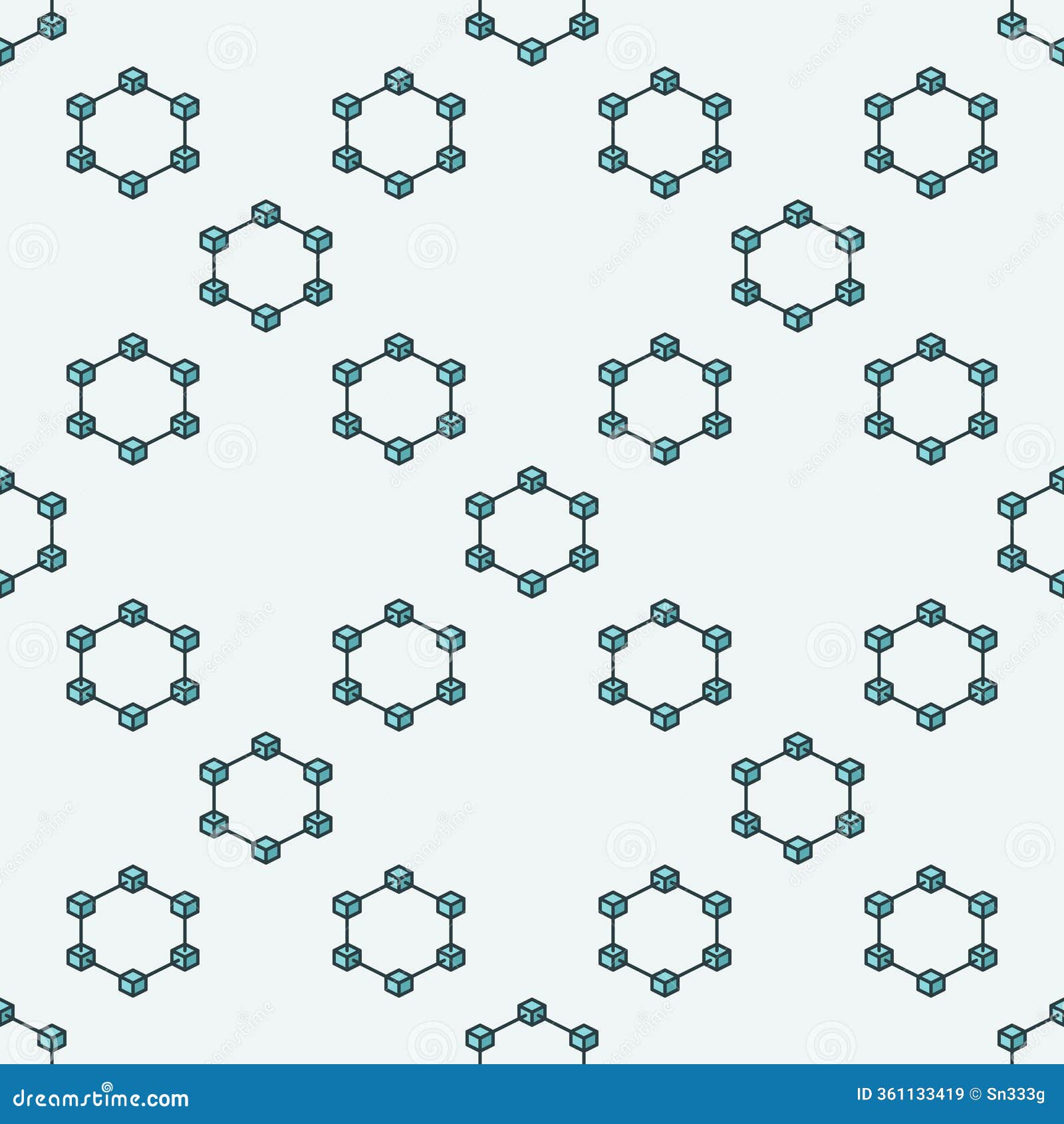 Block-Chain Vector Blue Seamless Pattern or Blockchain Modern ...