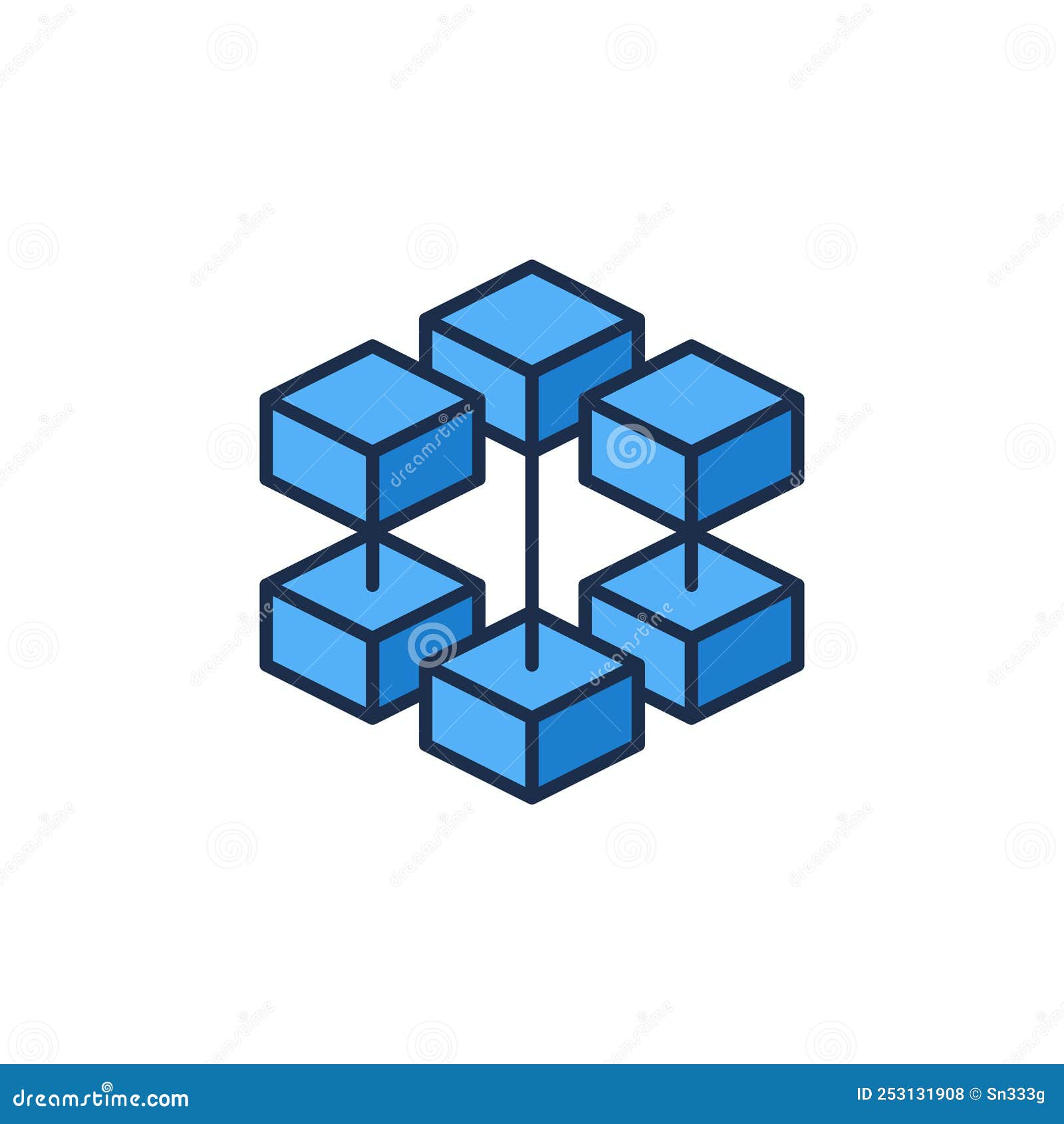 Block-Chain Vector Concept Blue Icon - Blockchain Symbol Stock Vector ...