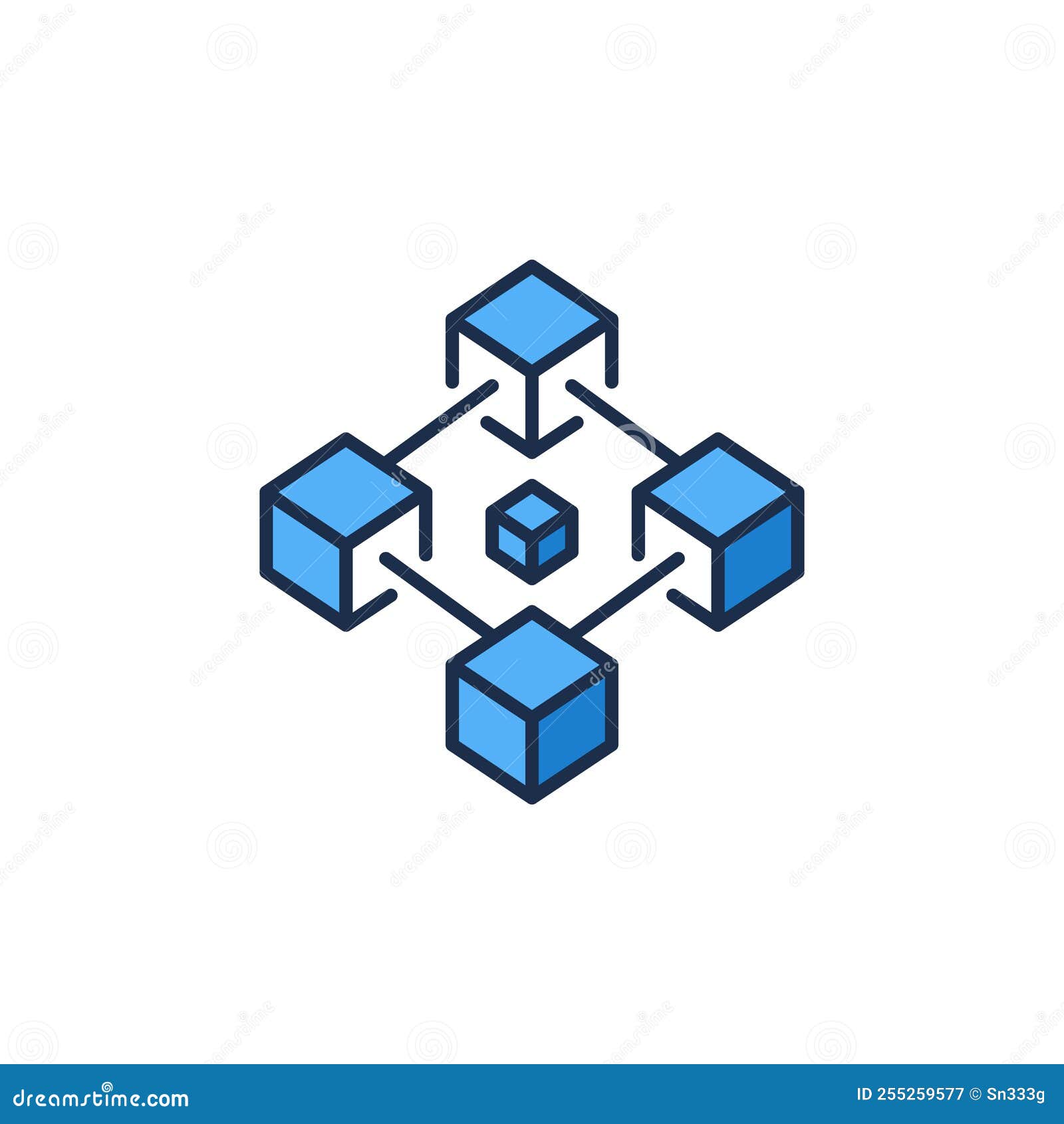 Block Chain Vector Concept Blue Icon or Sign Stock Vector ...