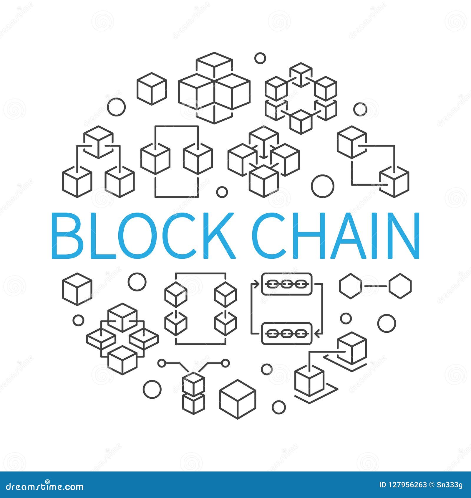 Block Chain Vector Round Concept Outline Illustration Stock Vector ... Block Chain Vector Round Concept Outline Illustration Stock Vector ...