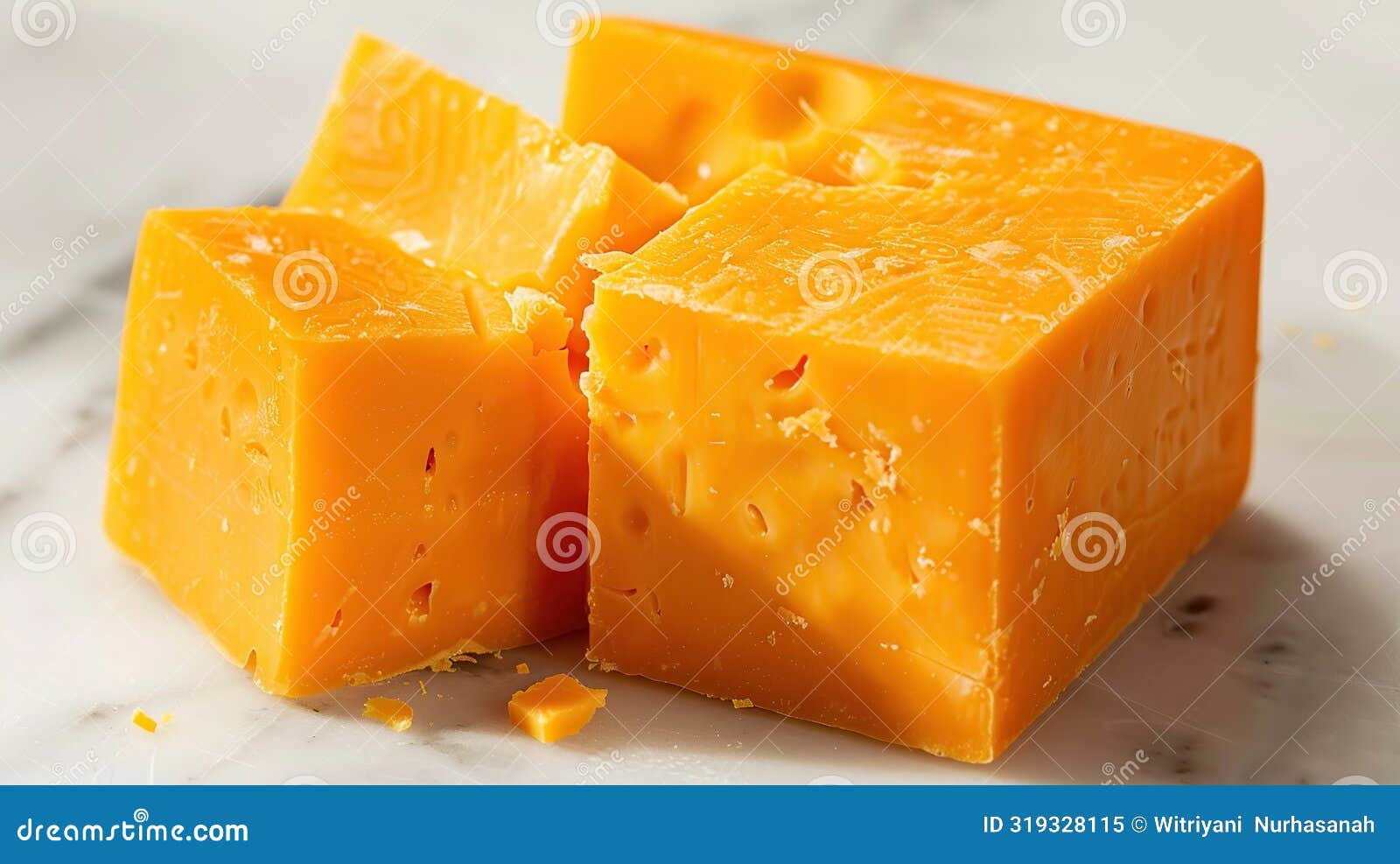 Block of Cheddar Cheese Over White. Generative Ai Stock Illustration ...