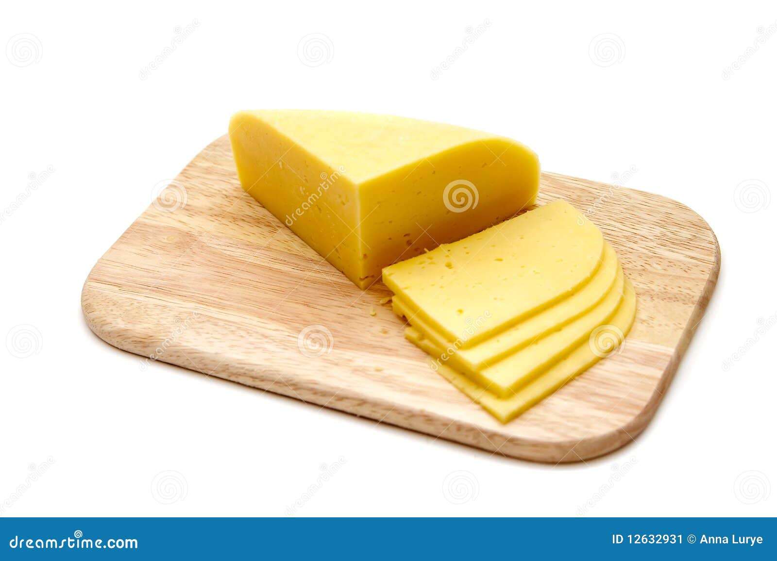 Block of Cheese with Cut Pieces Stock Image - Image of product, block ...