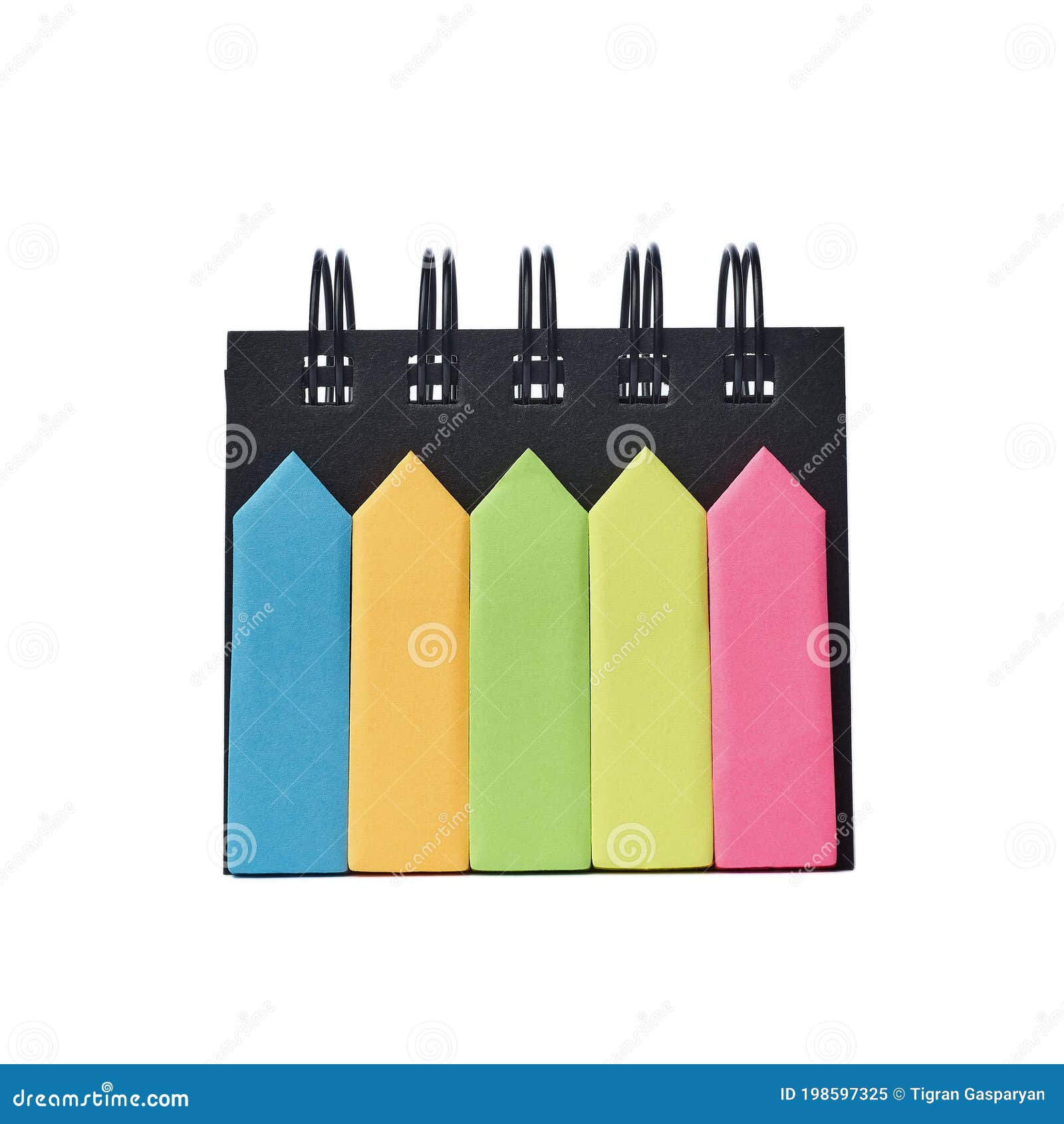 Block of Colored Note Paper Sticky Stickers, Object Isolated on White ...