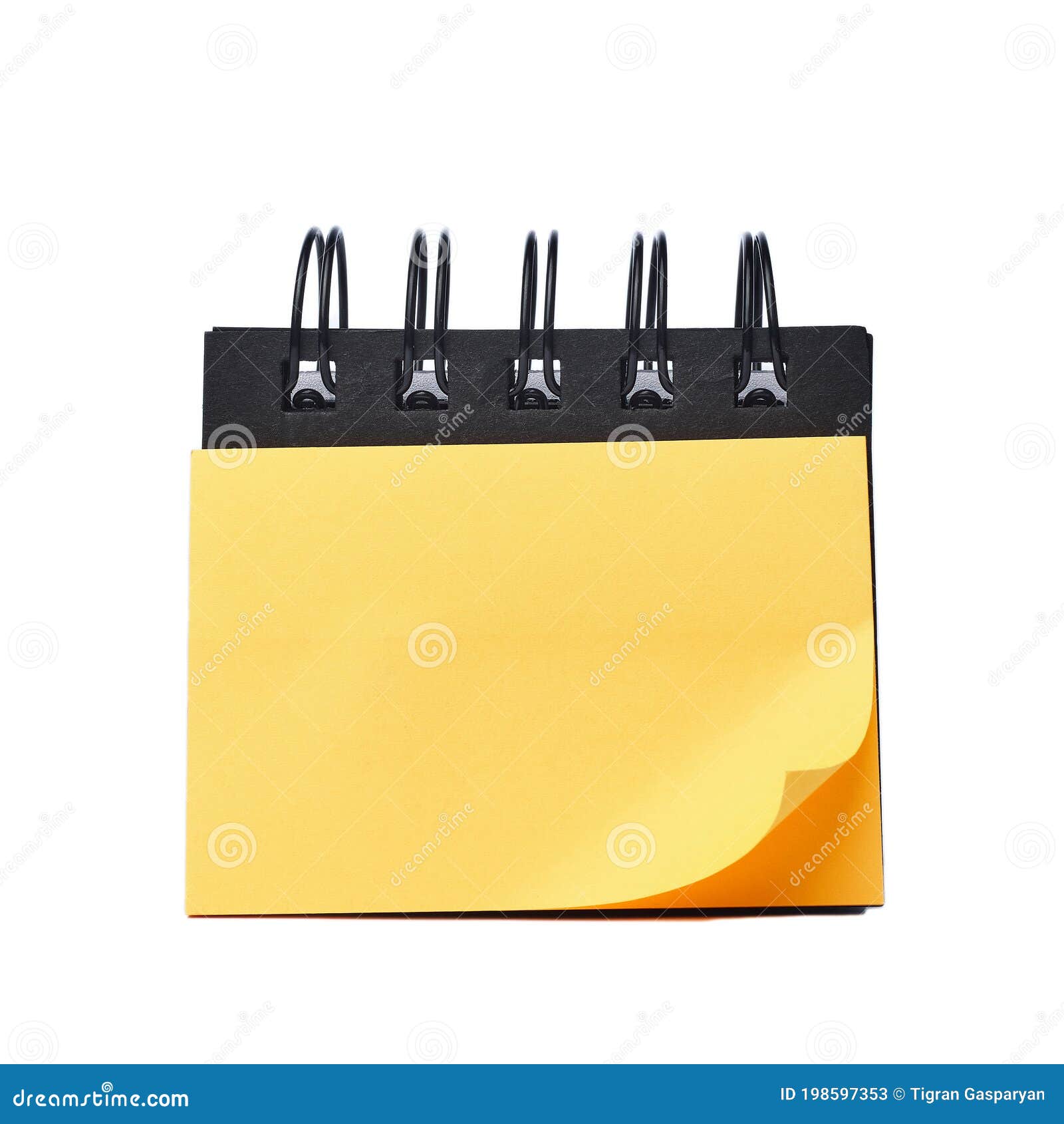 Block of Colored Note Paper Sticky Stickers, Object Isolated on White ...