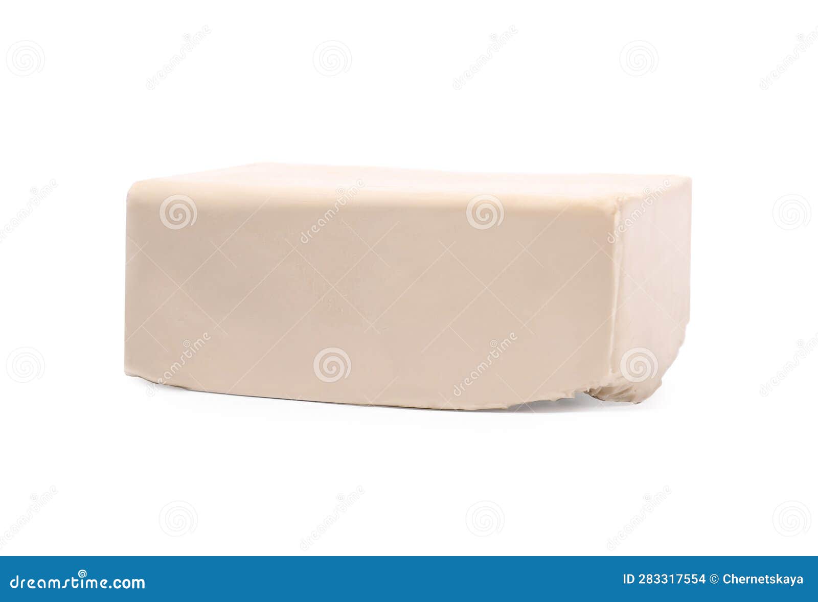 Block of Compressed Yeast Isolated on White Stock Photo - Image of ...