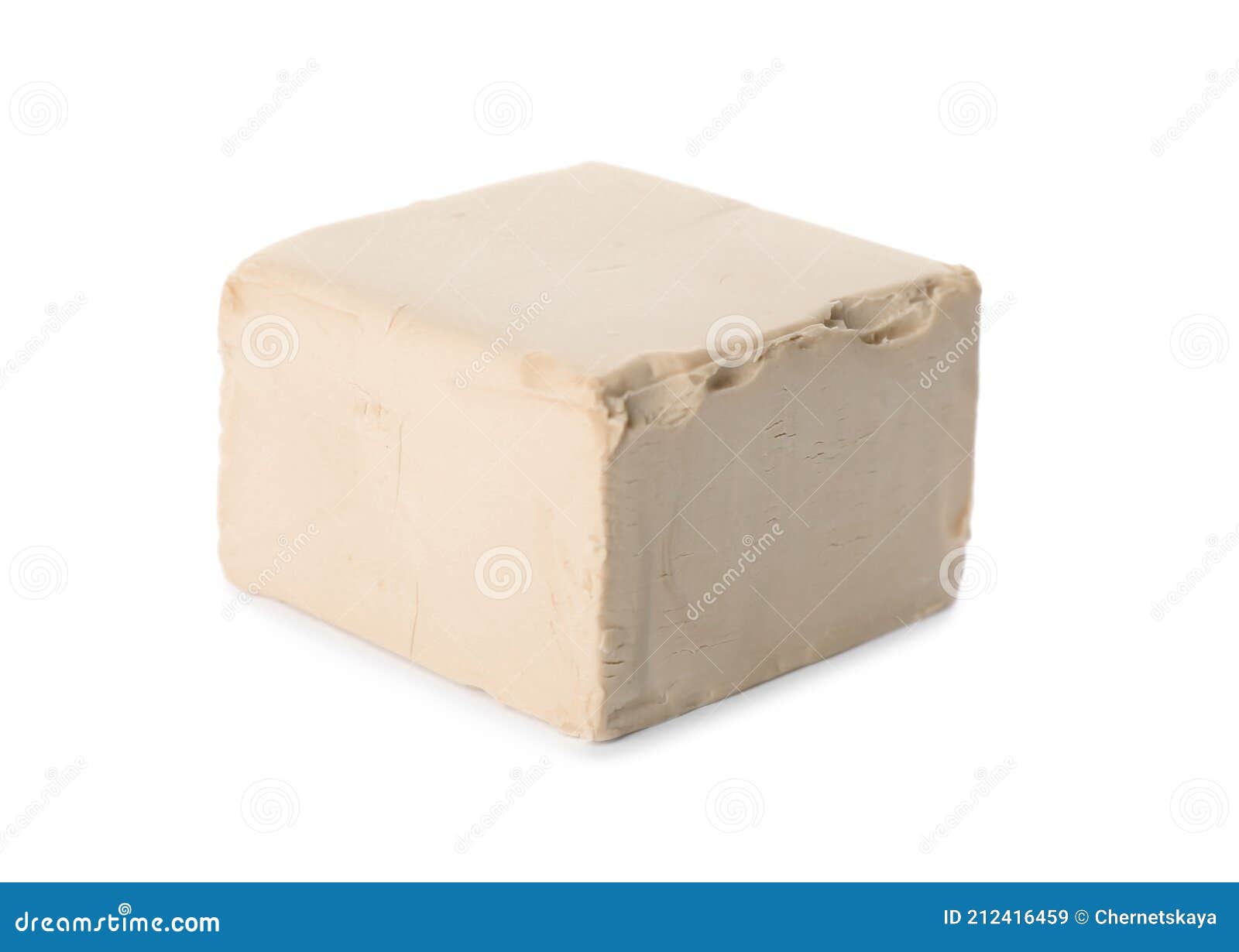 Block of Compressed Yeast on White Background Stock Image - Image of ...