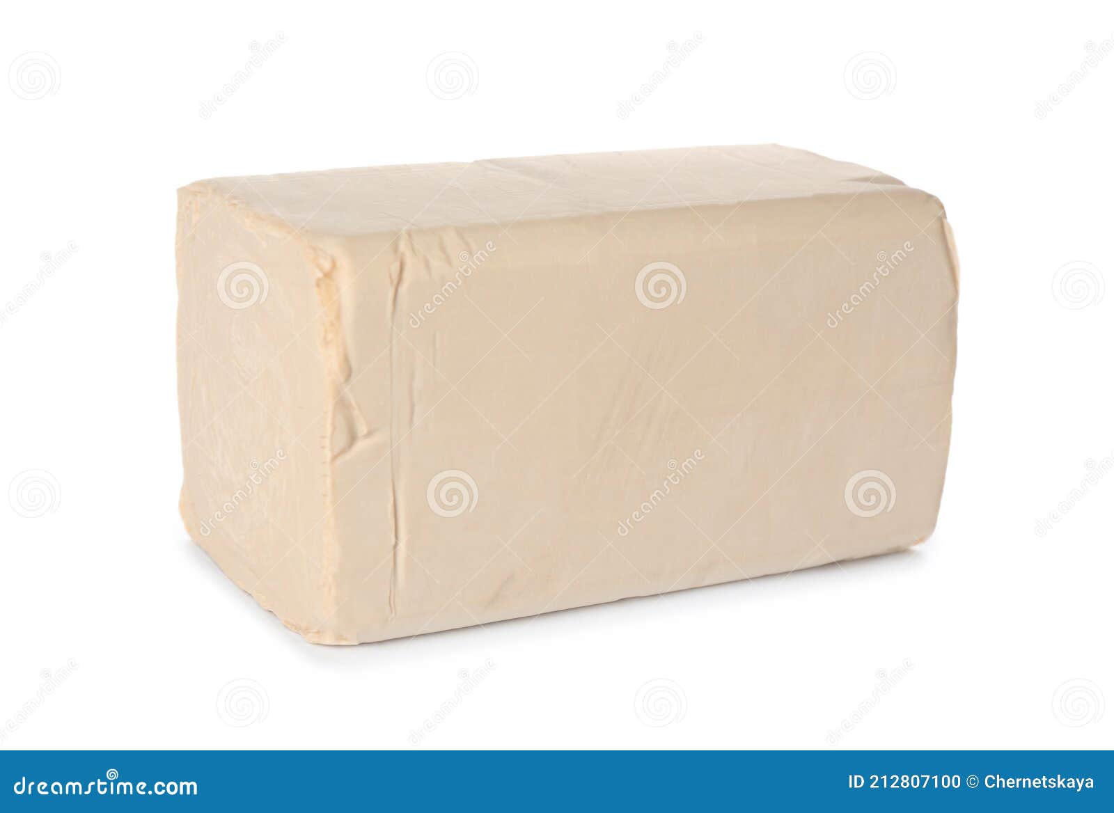 Block of Compressed Yeast on White Background Stock Photo - Image of ...