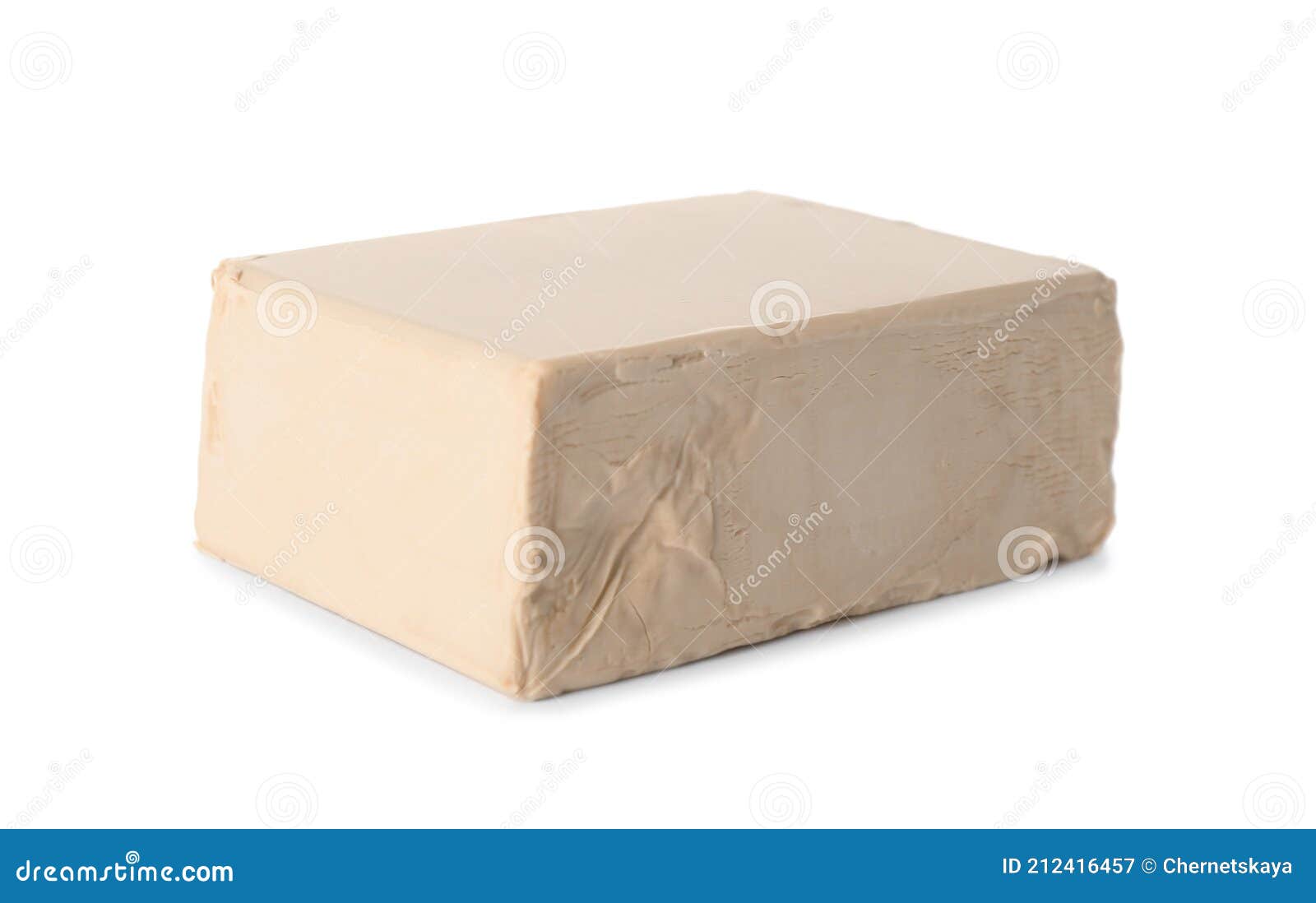 Block of Compressed Yeast on White Background Stock Image - Image of ...