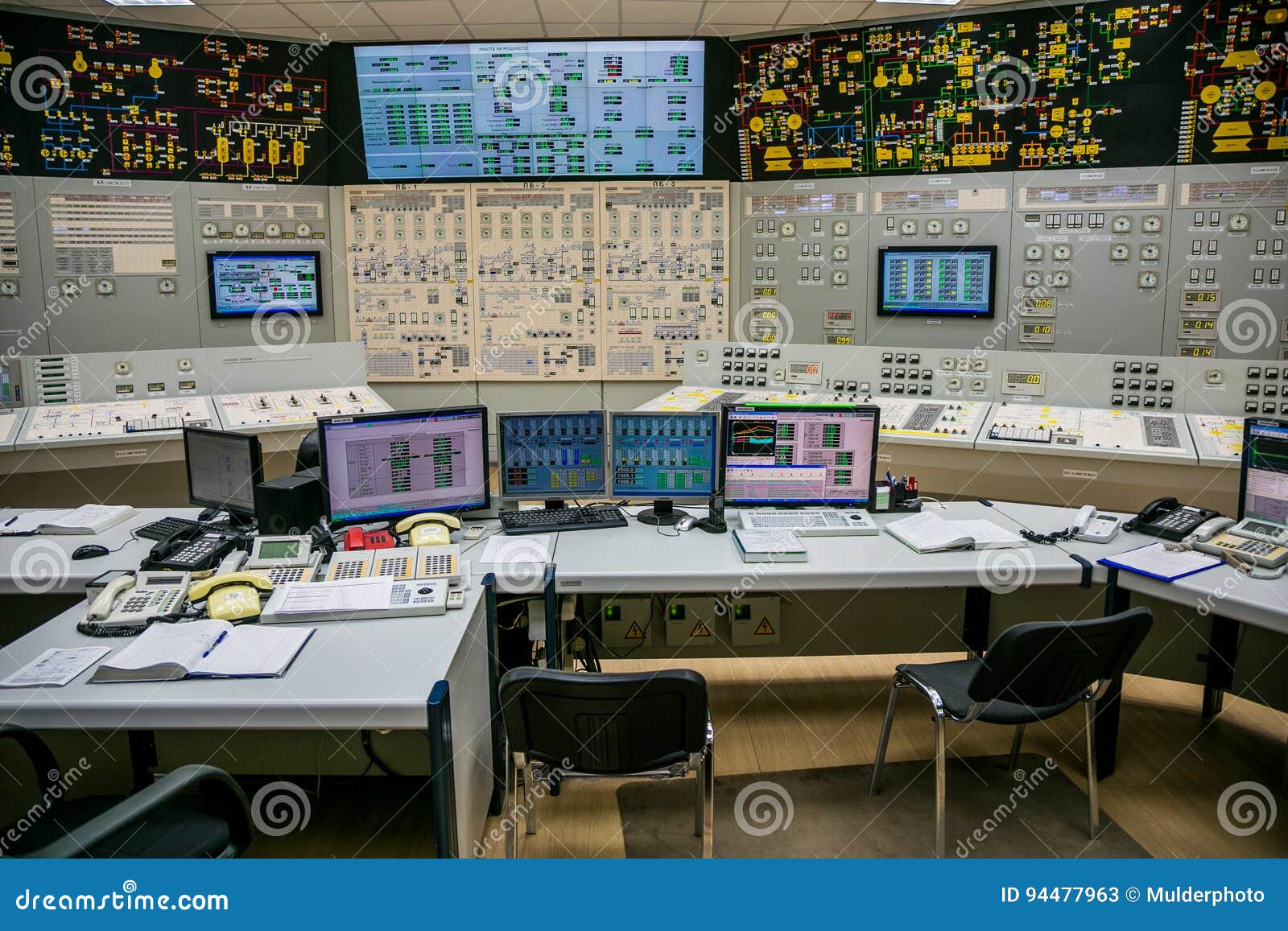 Block Control Panel of Nuclear Power Plant Stock Image - Image of ...