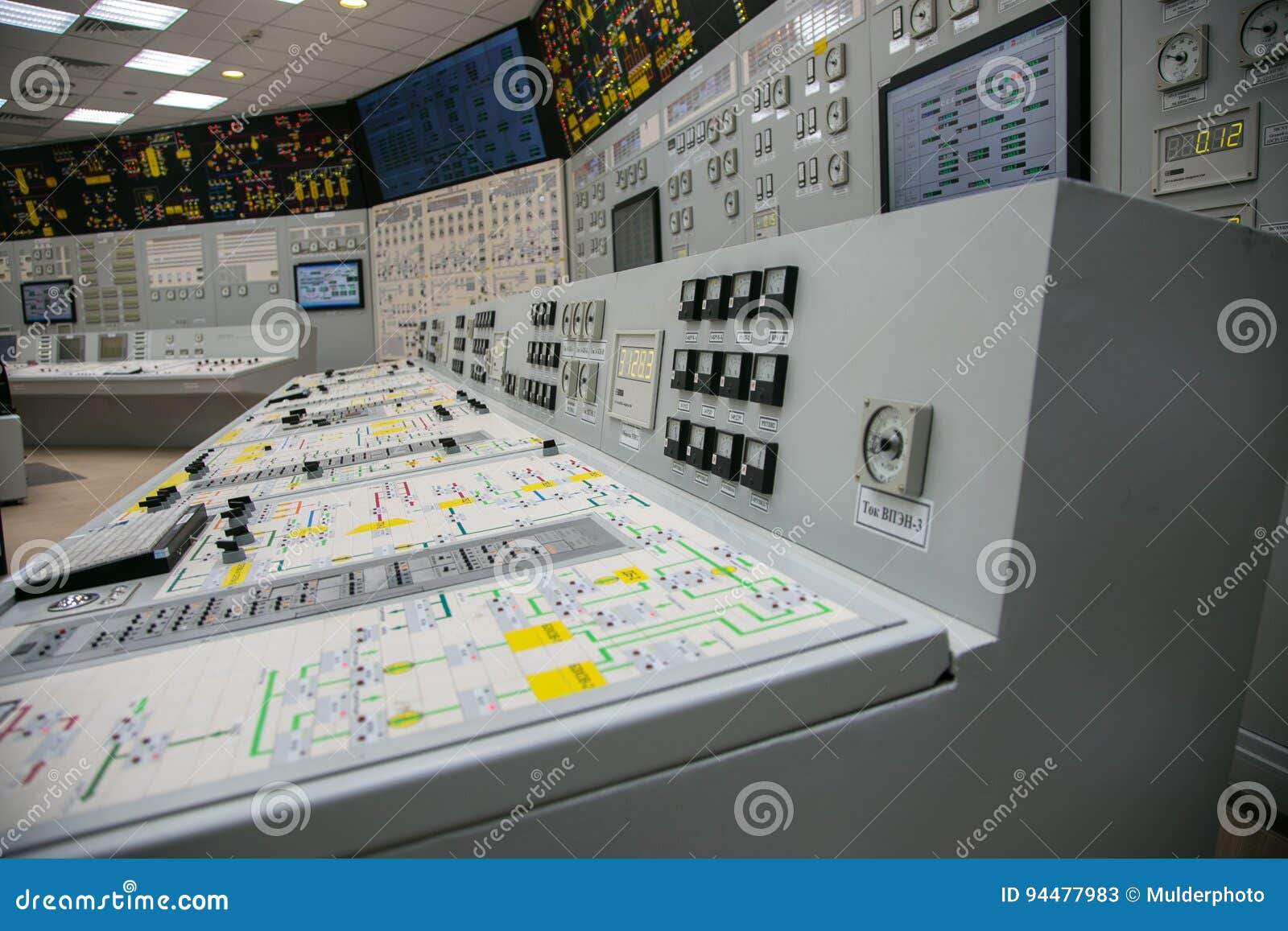 Block Control Panel of Nuclear Power Plant Stock Image - Image of ...