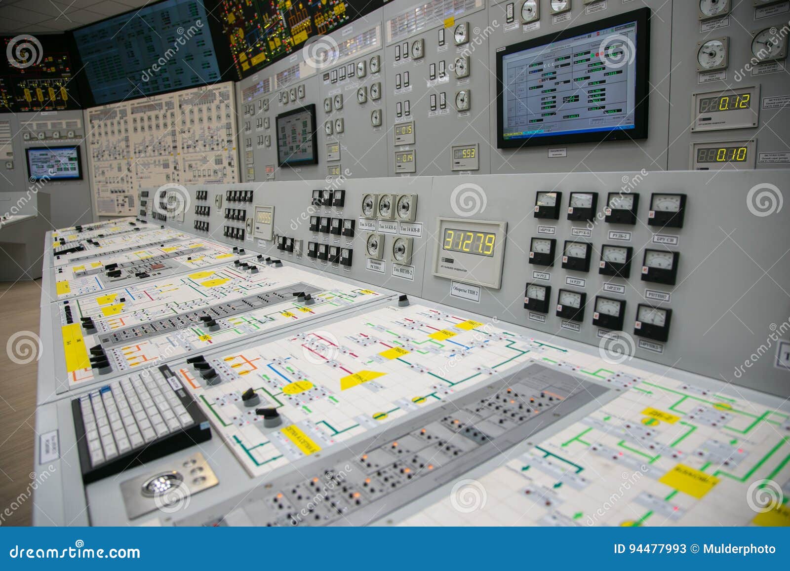 Block Control Panel of Nuclear Power Plant Stock Image - Image of ...