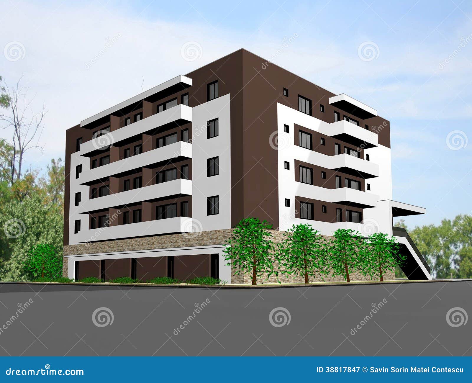 Block 3D Render stock illustration. Illustration of interior - 38817847