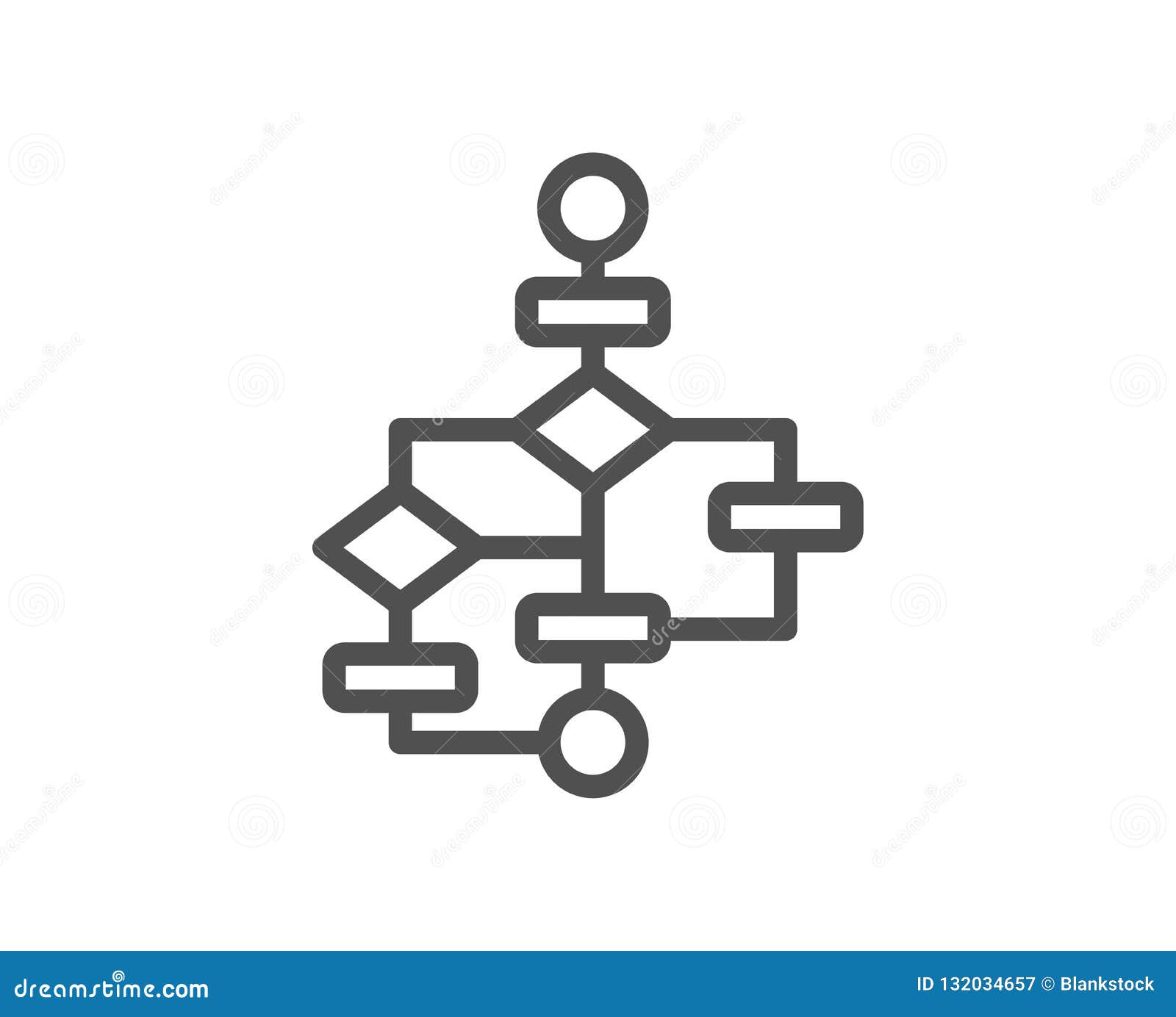Block Diagram Line Icon. Path Scheme Sign. Vector Stock Vector ...
