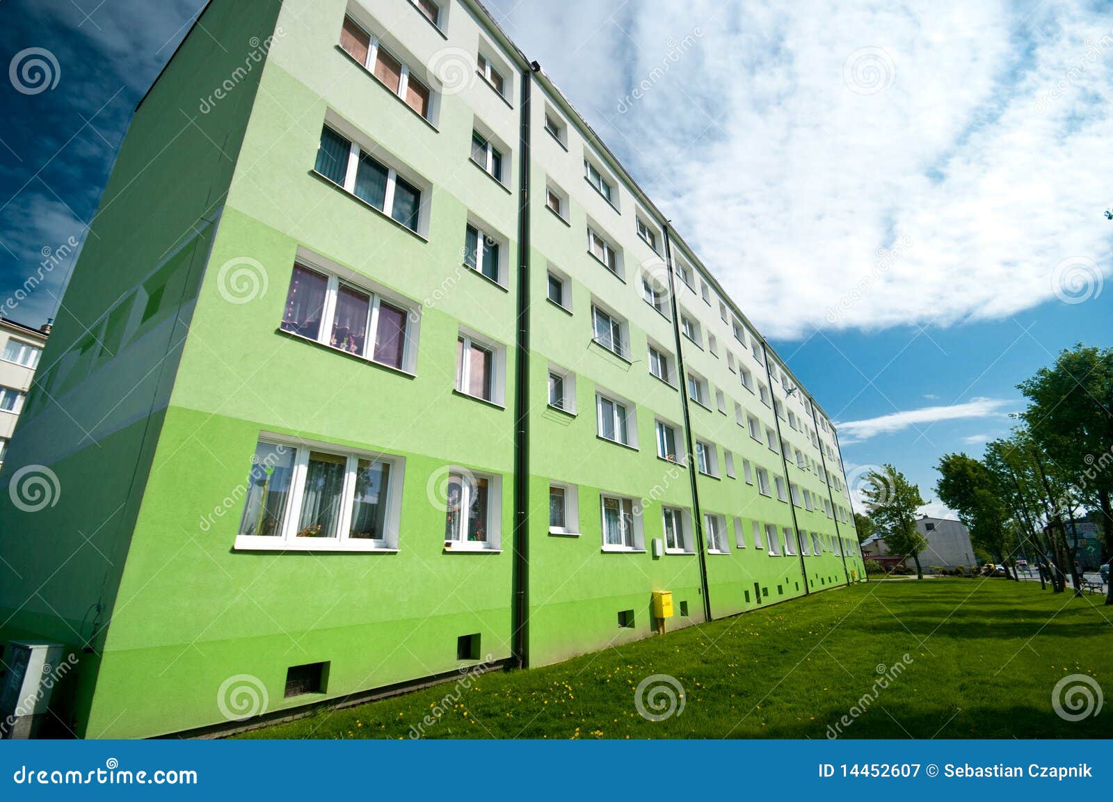 Block of flats stock image. Image of house, outdoors - 14452607