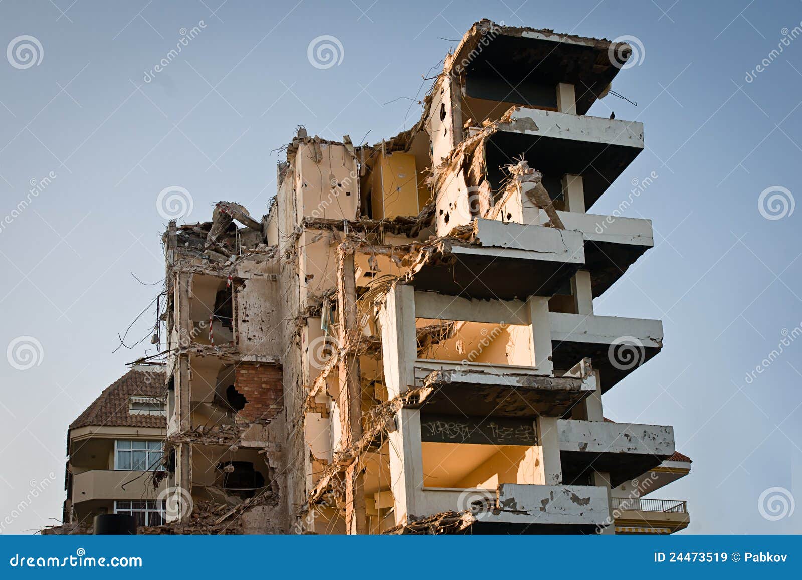 Block of flats stock image. Image of emergency, cracked - 24473519