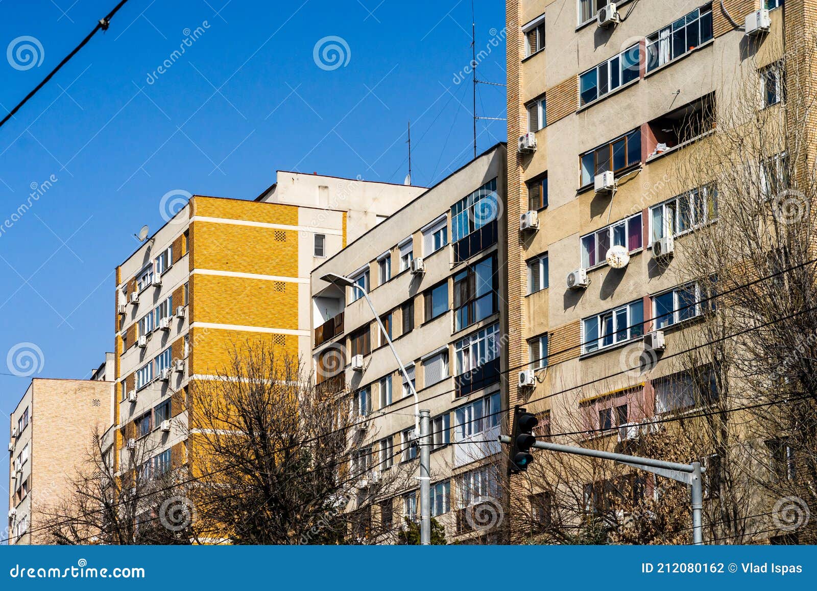 Block of Flats. Apartament Buildings in Bucharest, Romania, 2021 ...