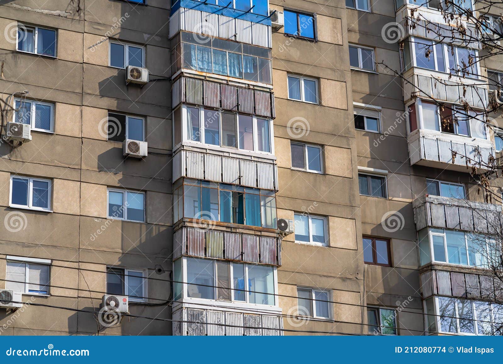 Block of Flats. Apartament Buildings in Bucharest, Romania, 2021 ...