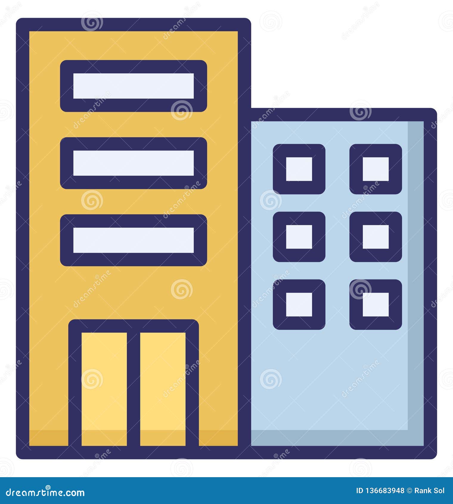 Block of Flats, Building Isolated Vector Icon Which Can Be Easily Edit ... Block of Flats, Building Isolated Vector Icon Which Can Be Easily Edit ...