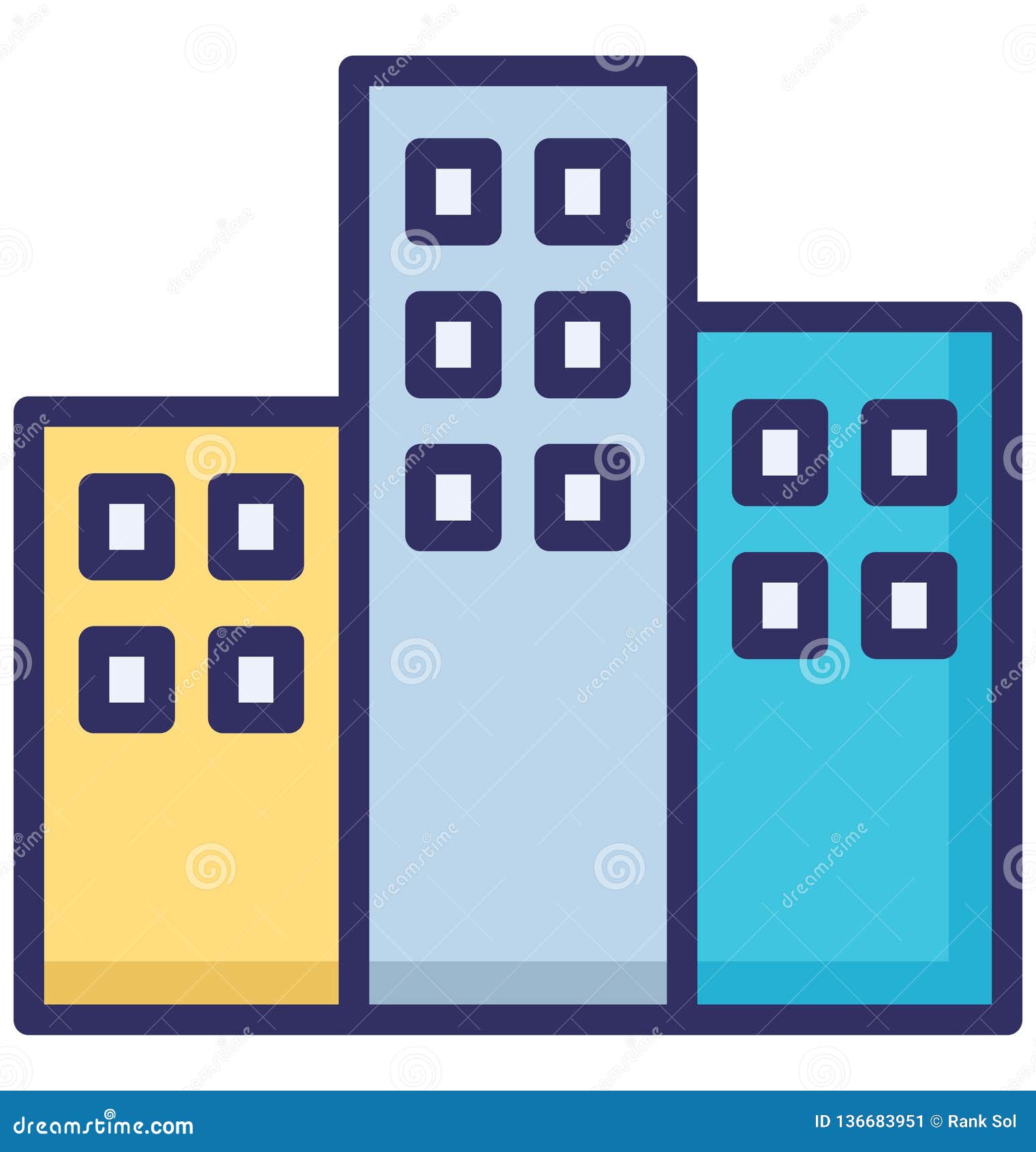 Block of Flats, Building Isolated Vector Icon Which Can Be Easily Edit ... Block of Flats, Building Isolated Vector Icon Which Can Be Easily Edit ...