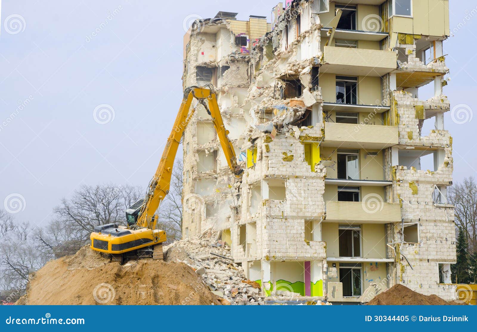 Block of flats demolition stock image. Image of flats - 30344405
