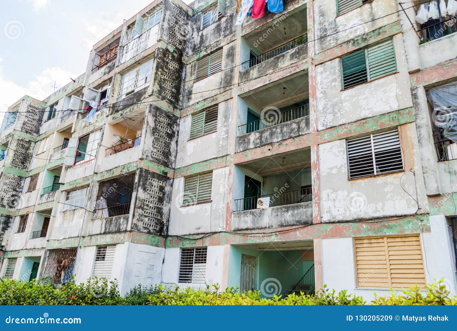 Block of Flats in Havana, Cub Stock Image - Image of city, cityscape ...
