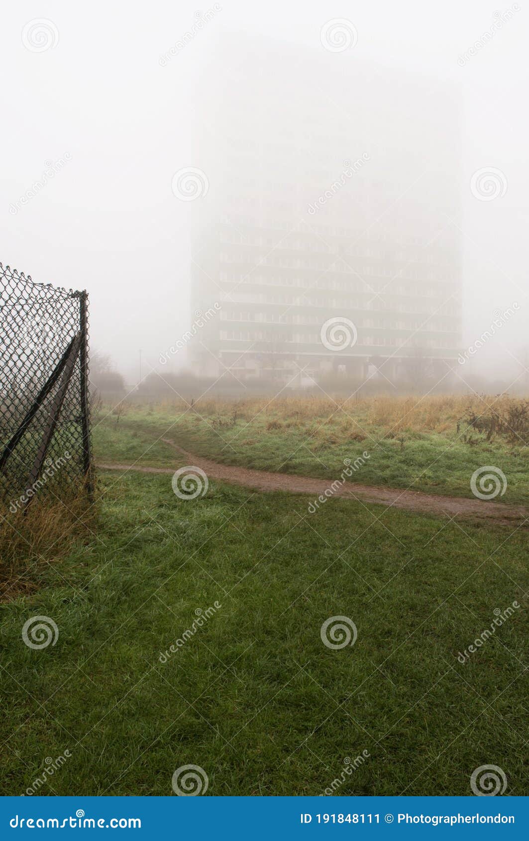 Block of Flats Hidden Behind Fog Stock Image - Image of development ...