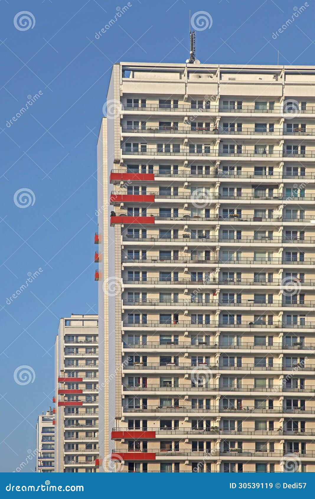 Block of flats stock image. Image of balconies, color - 30539119