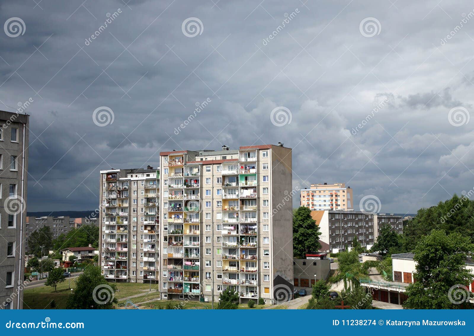 Block of Flats Socialist Architecture in Poland. Stock Photo - Image of ...