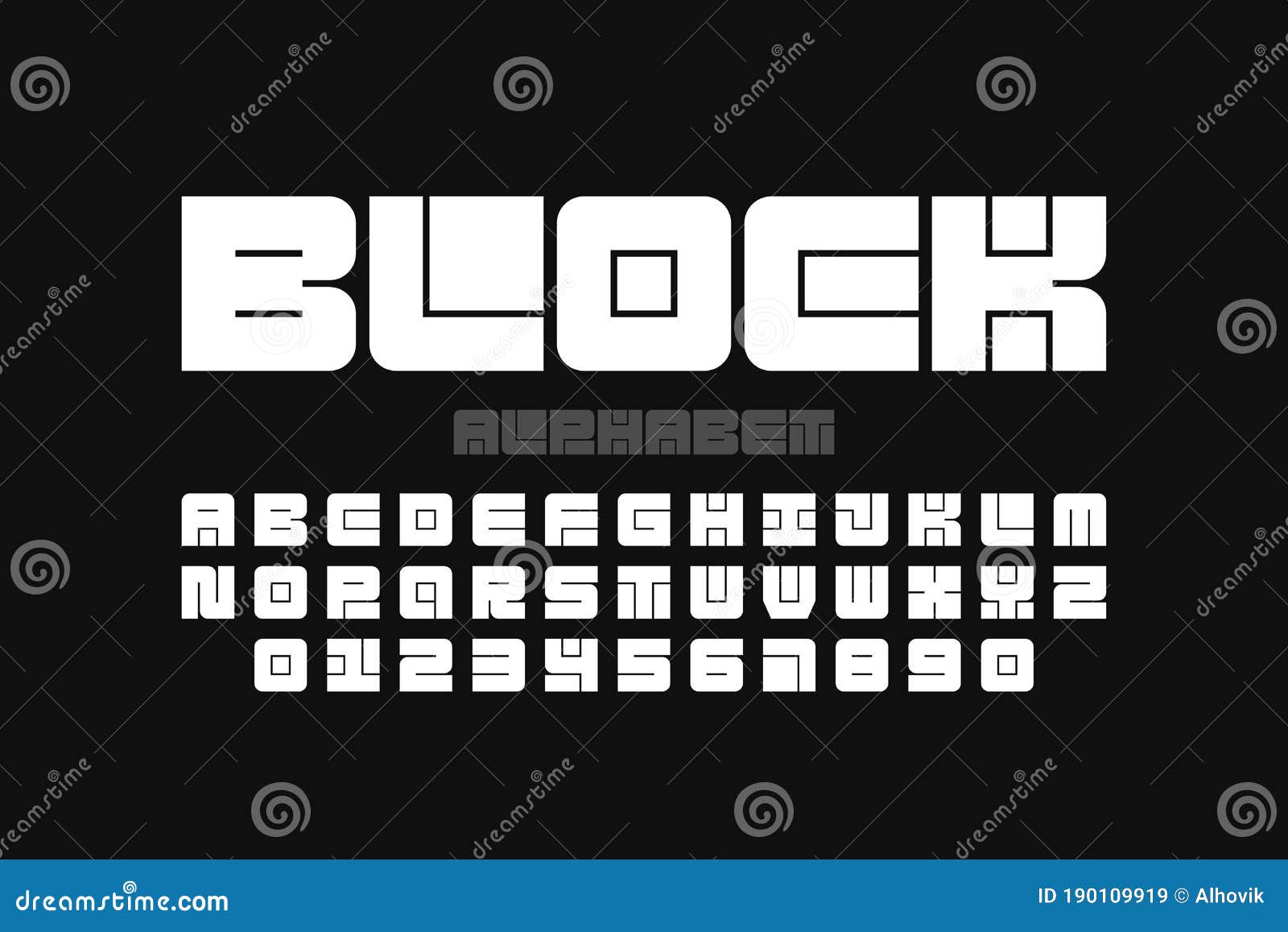 Block Font, Modular Alphabet Stock Vector - Illustration of english ...