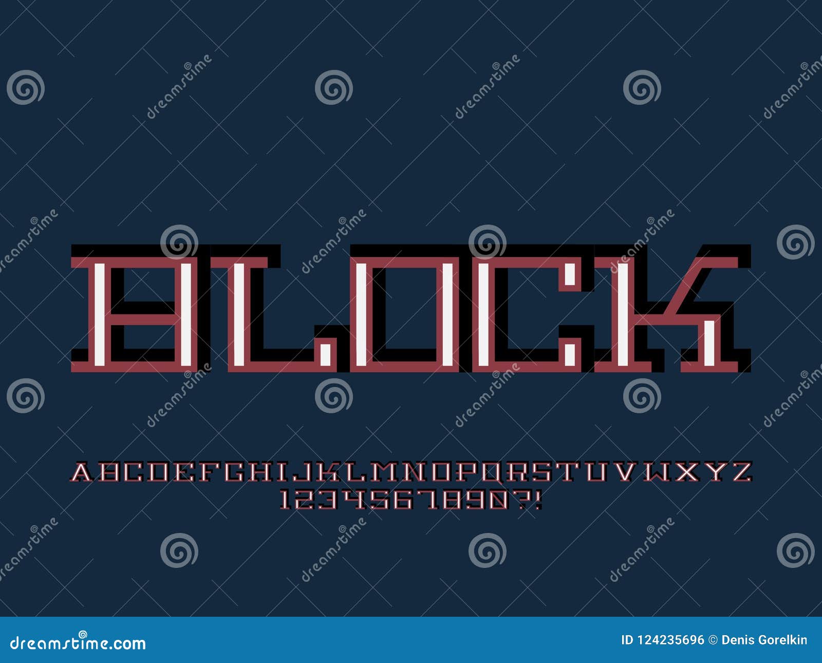 Block Font. Vector Alphabet Stock Vector - Illustration of graphic ...