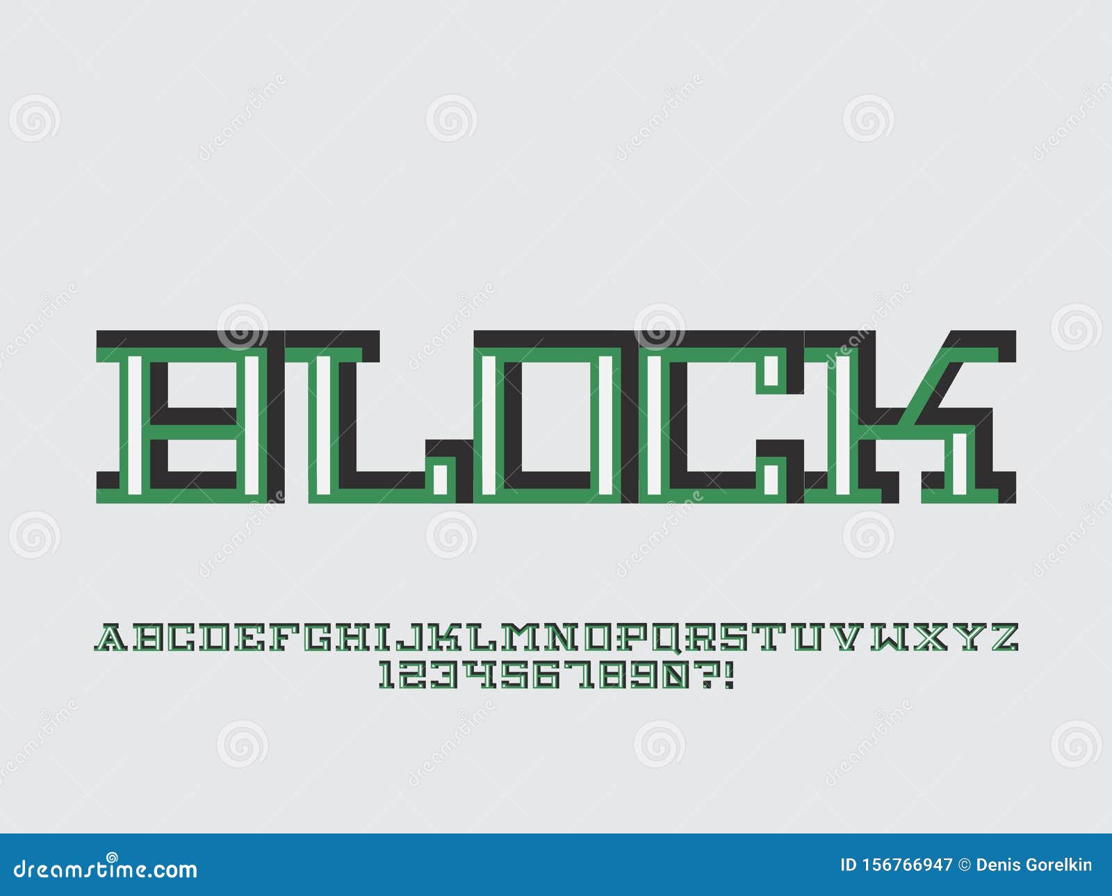 Block Font. Vector Alphabet Stock Vector - Illustration of heavy, bold ...