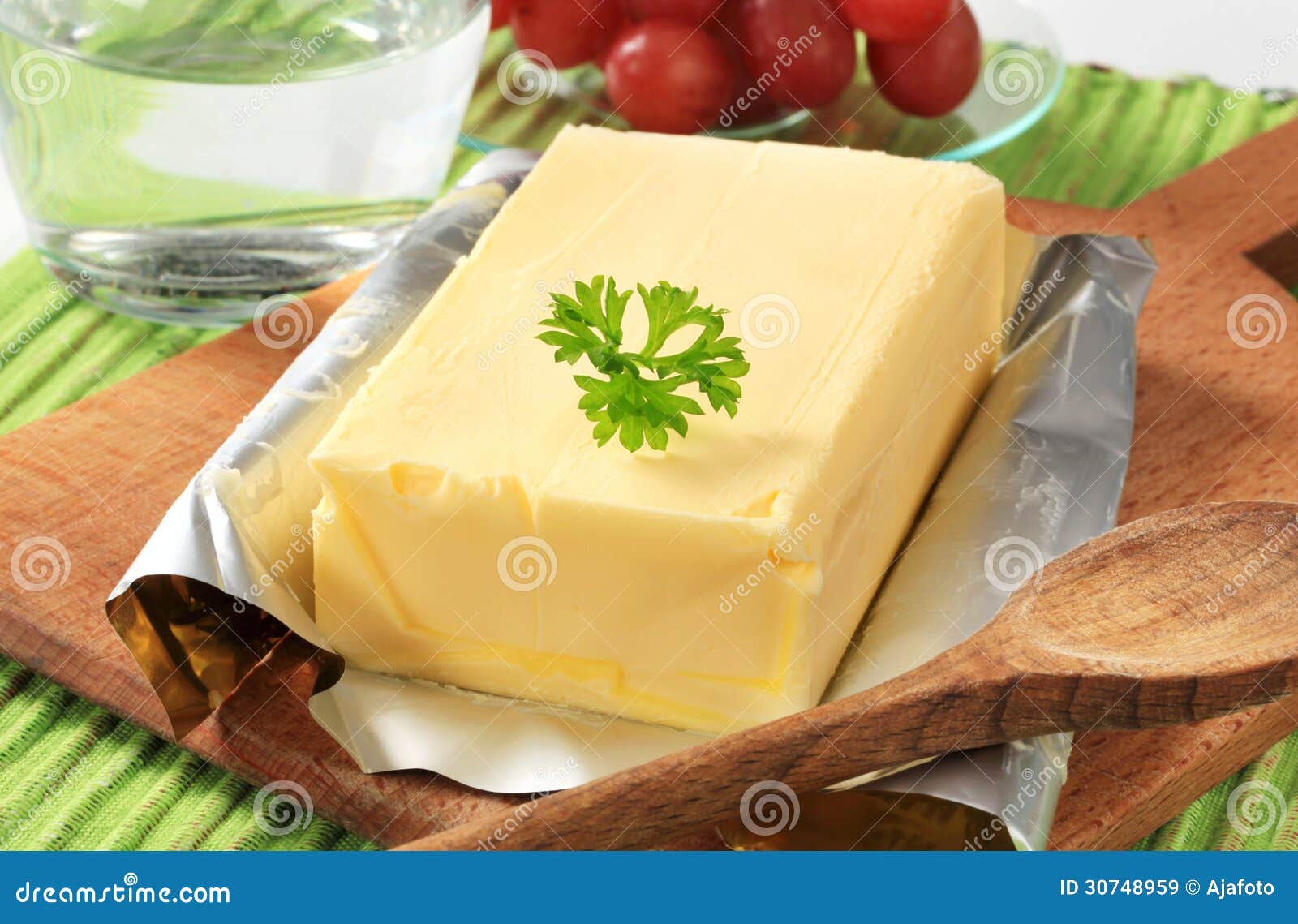 Block of fresh butter stock image. Image of spoon, still - 30748959