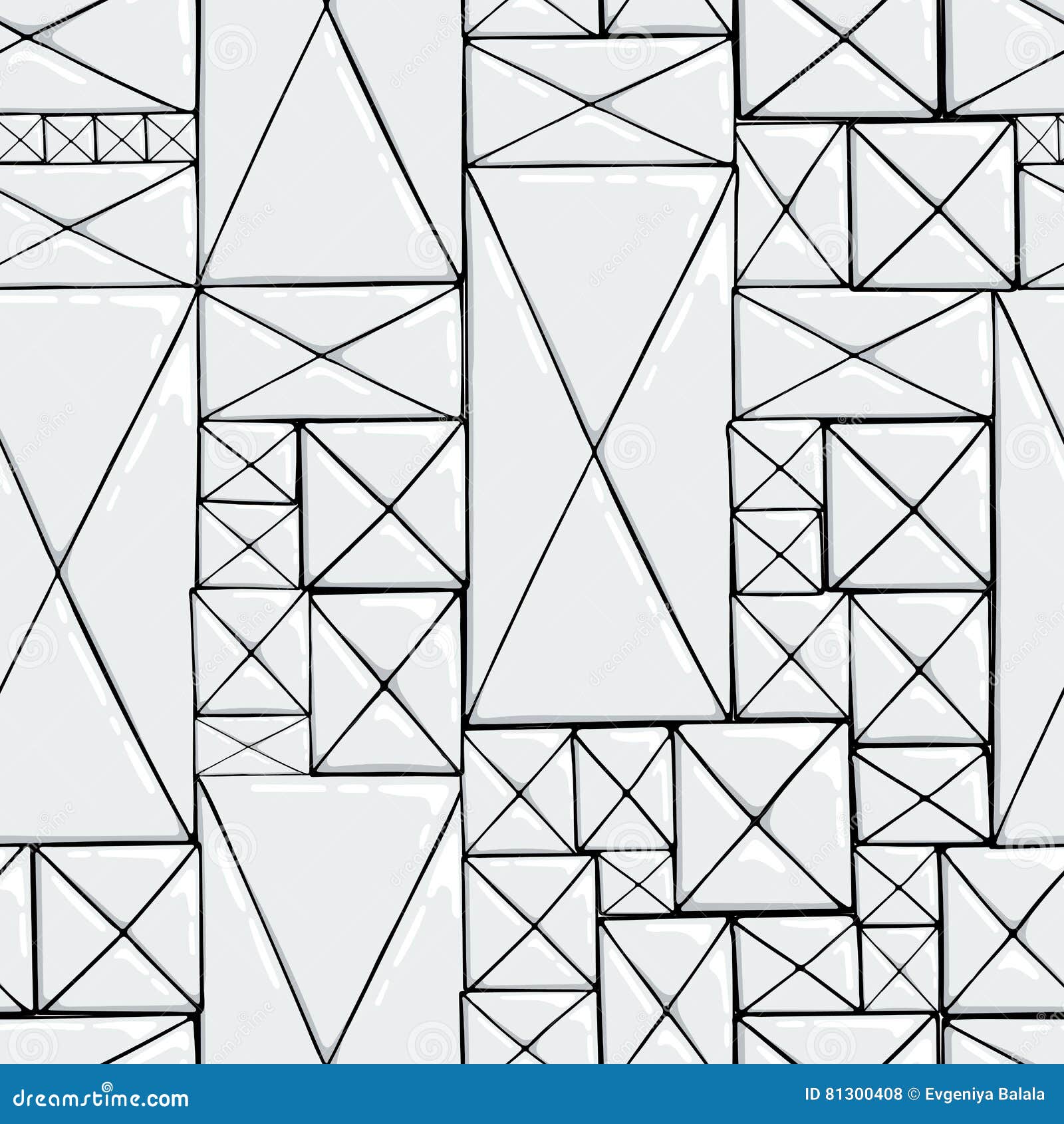 Block Hand Drawn Doodle Seamless Pattern. Stock Vector - Illustration ...