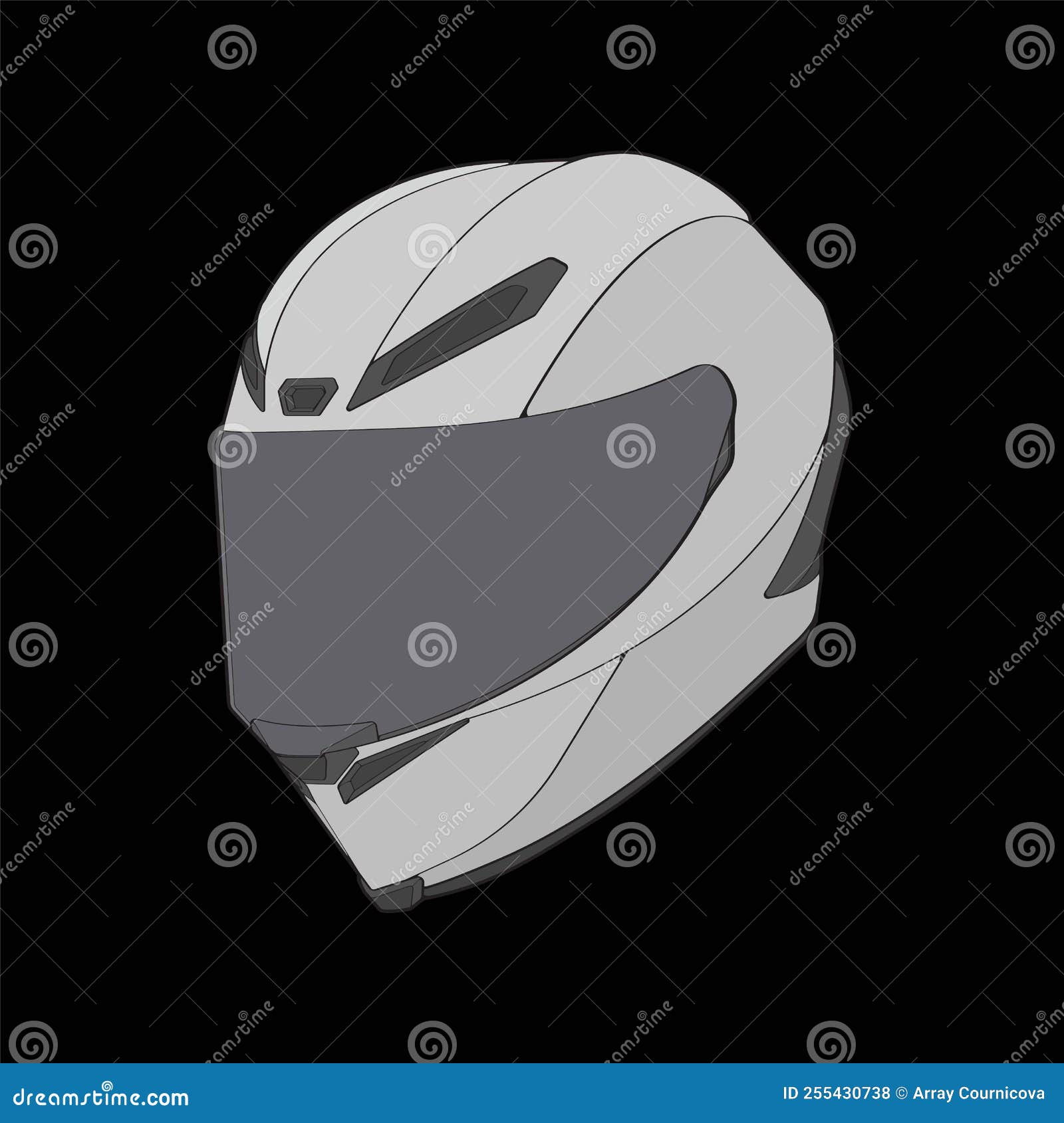 Block Helmet Full Face Vector Illustration Helmet Concept Helmet Vector Vector Art Stock