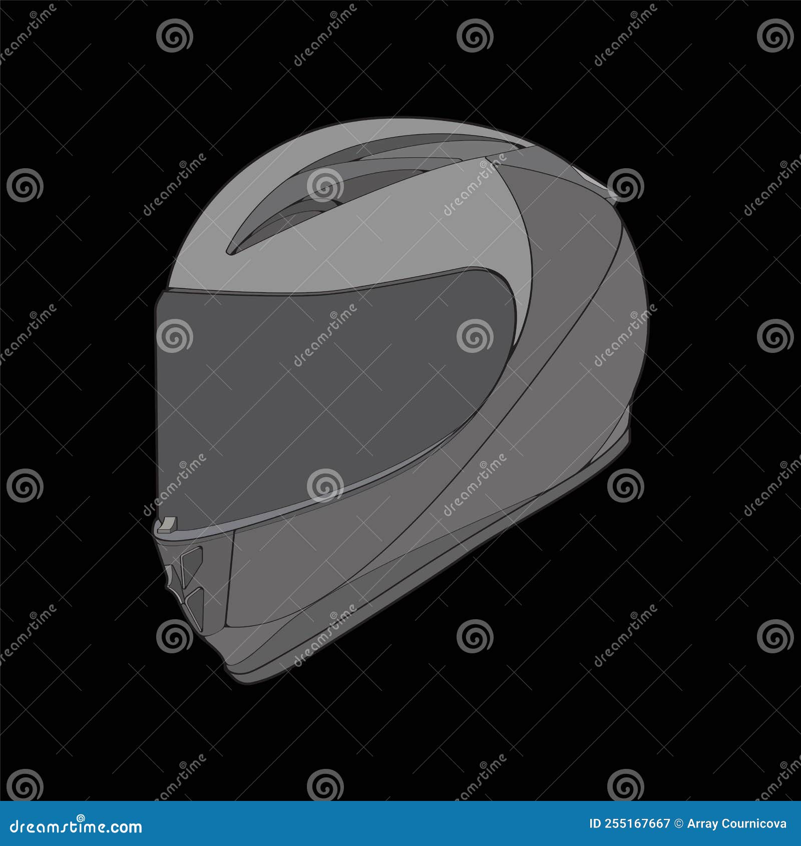 Block Helmet Full Face Vector Illustration Helmet Concept Helmet Vector Vector Art Stock