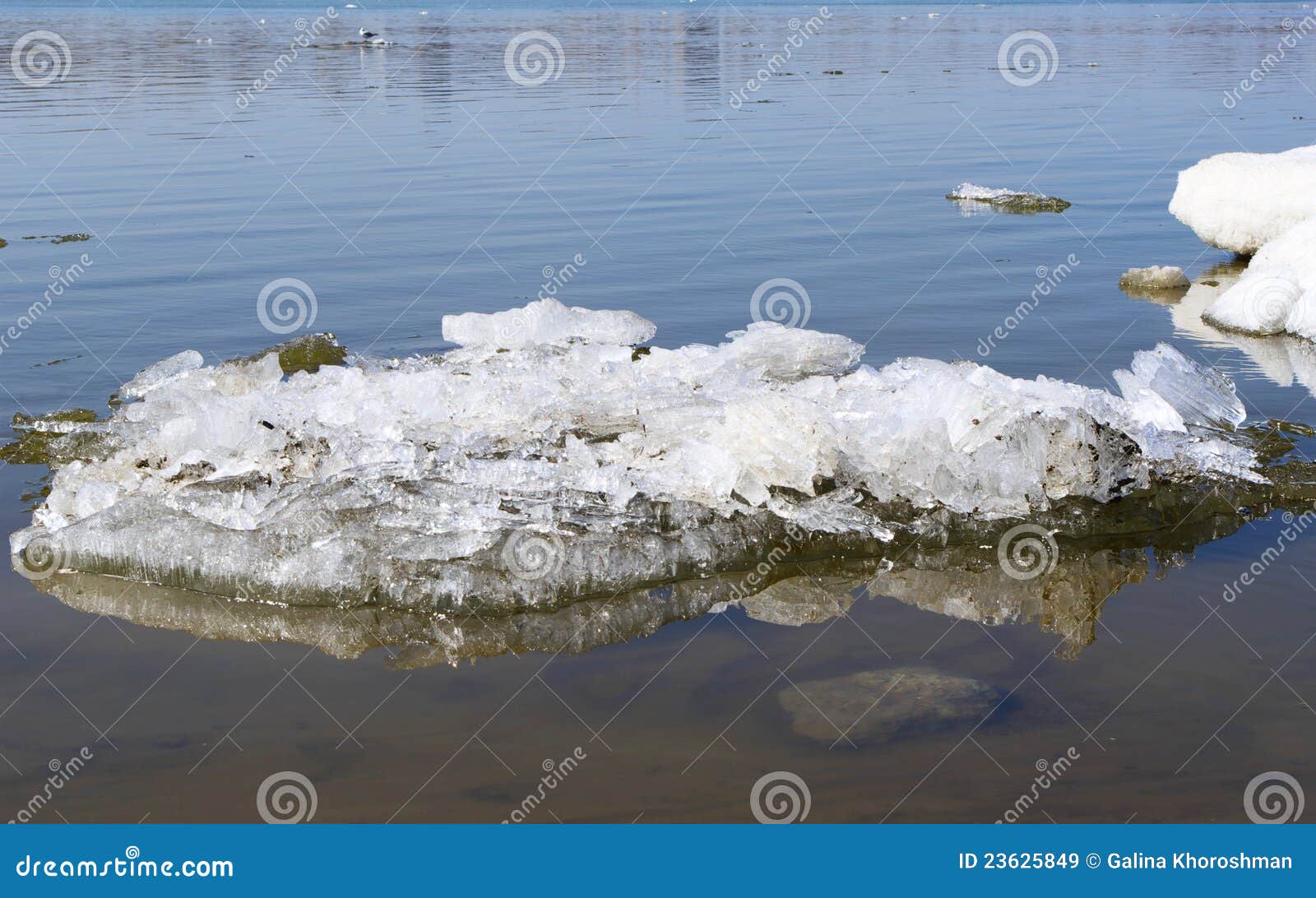 Block of ice on river stock image. Image of water, landscape - 23625849