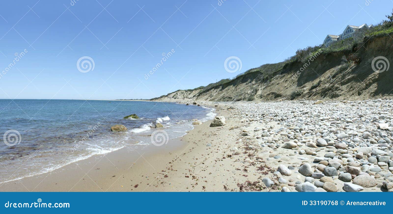 Block Island Cliffs and Dunes Stock Photo - Image of coastline, coastal ...