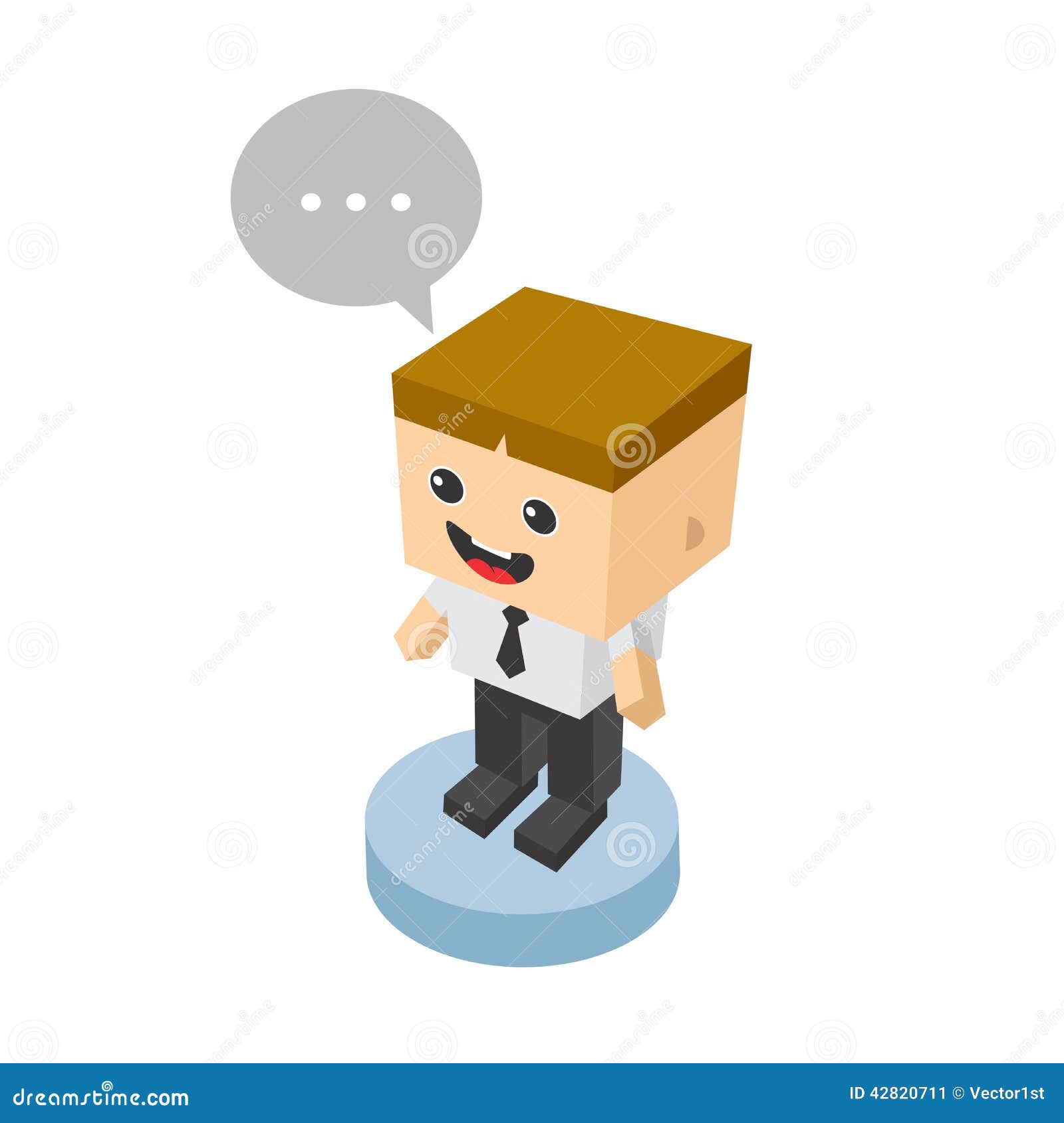Block Isometric Cartoon Character Stock Vector - Illustration of block ...