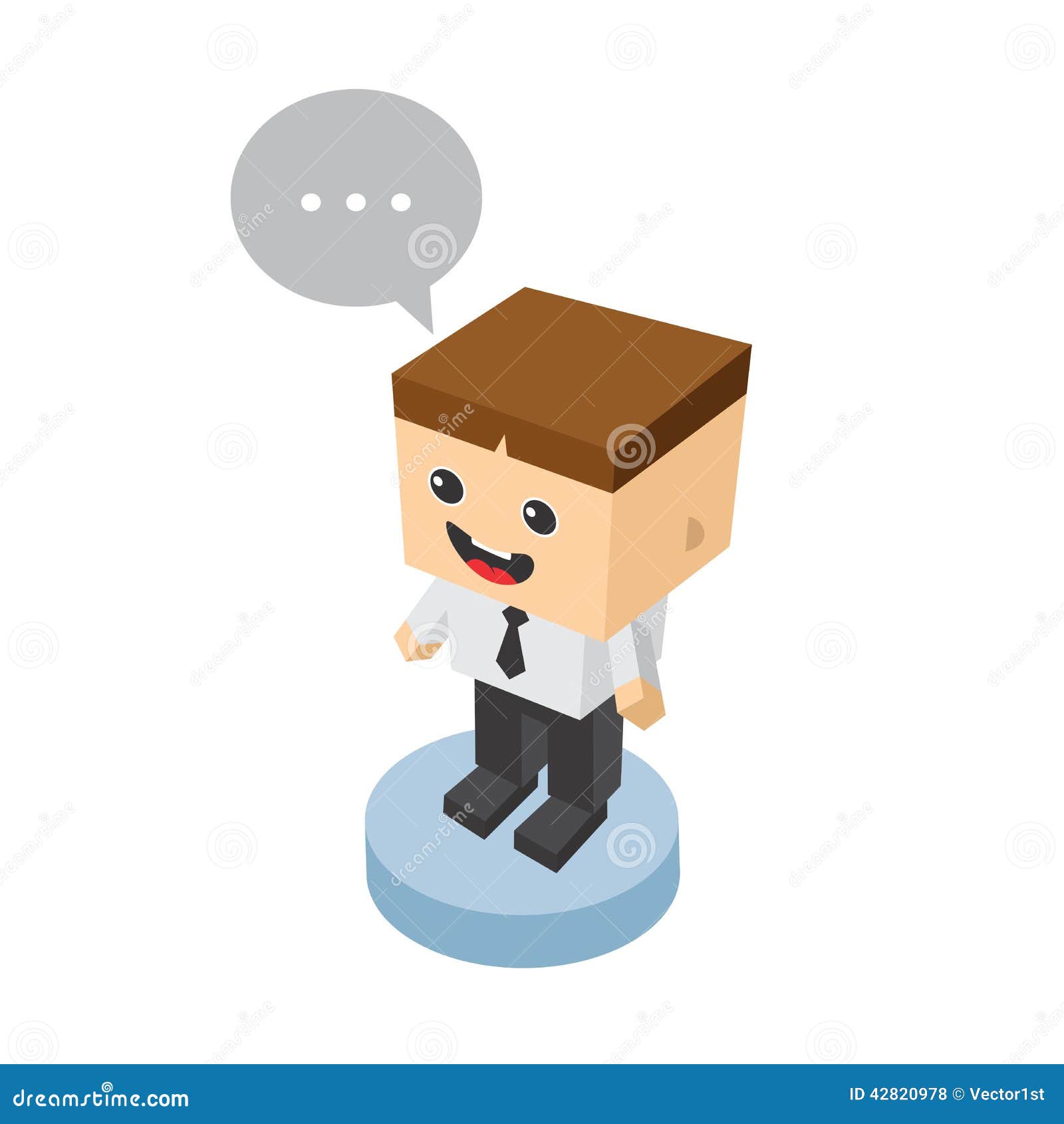 Block Isometric Cartoon Character Stock Vector - Illustration of square ...